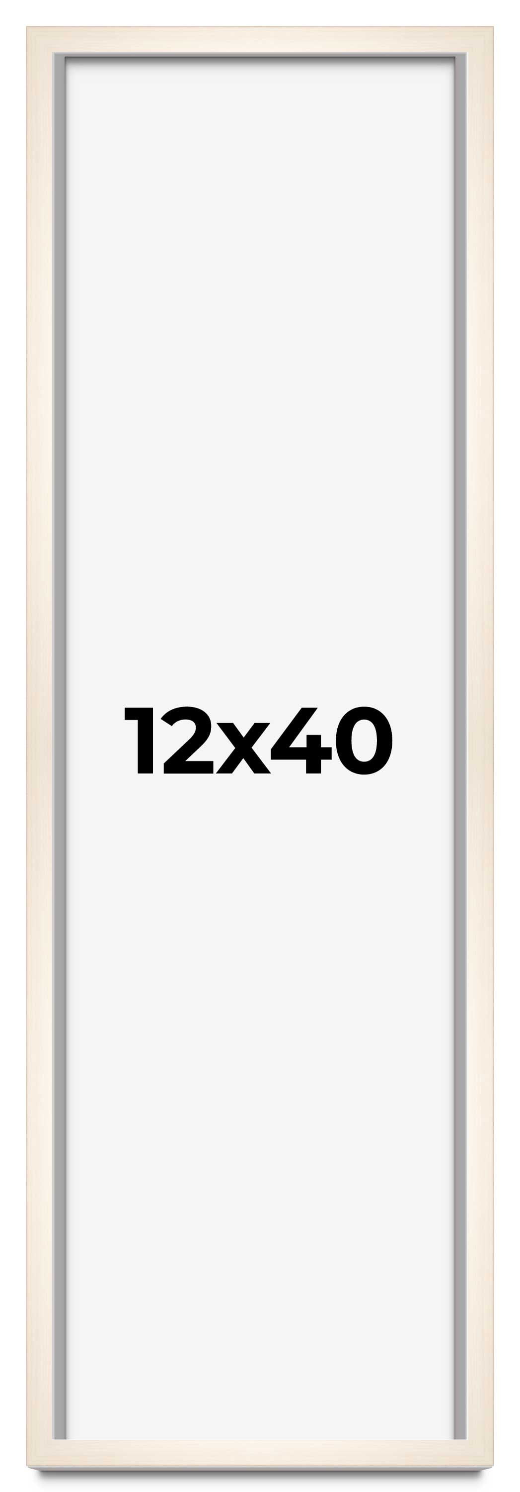 12x40 Frame White Wash Solid Wood Picture Frame | 0.75 Inch Moulding ...