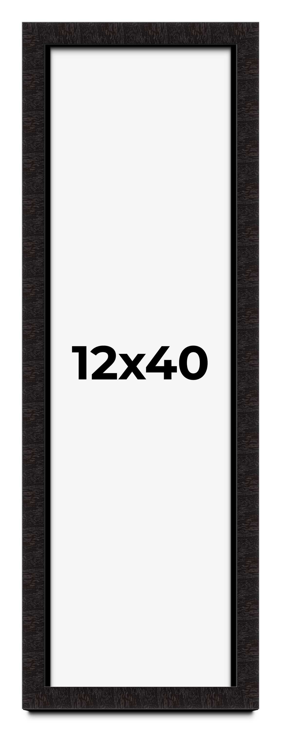 12x40 Shadow Box Black Solid Wood Display Picture Frame | 1 Inch Rabbet ...