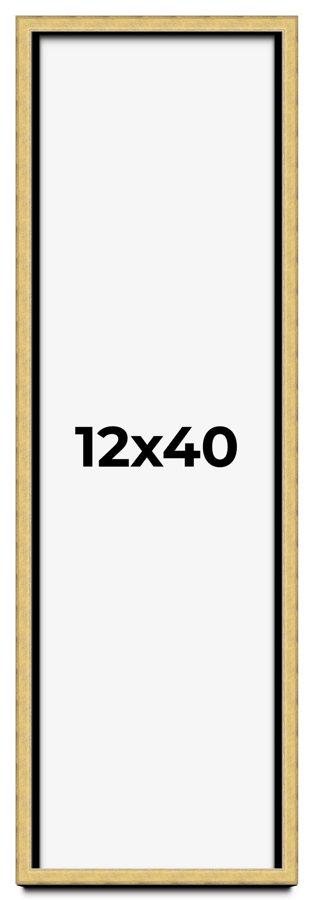 12x40 Shadow Box Frame Gold | 1.375 Inches Deep Real Wood Contemporary ...