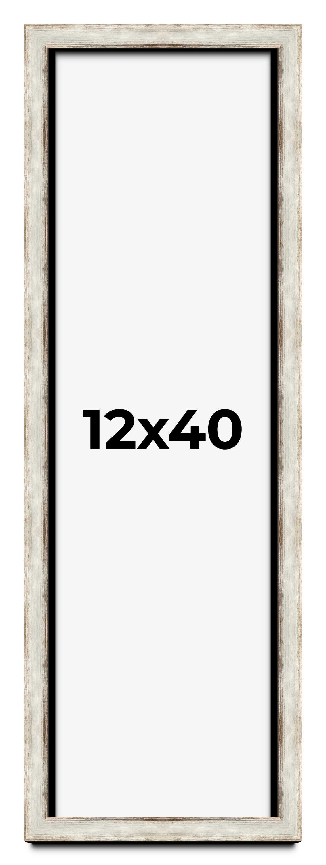 12x40 Shadow Box Frame Silver | 1.625 Inches Deep Real Wood ...