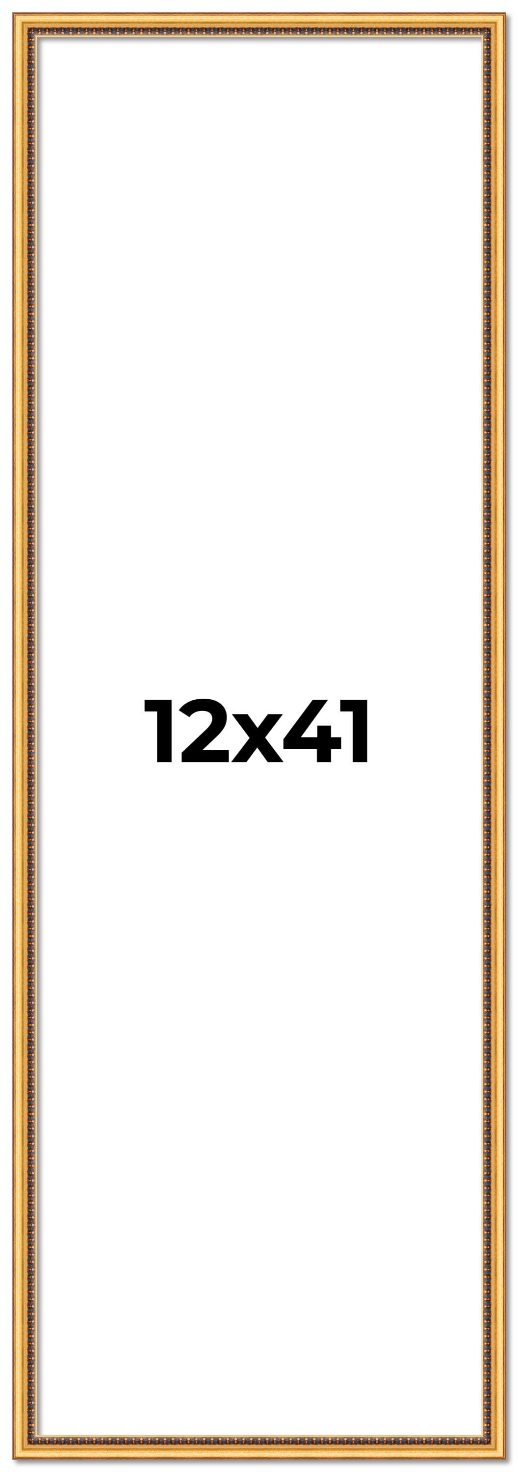 12x41 Frame Beaded Gold Solid Wood Picture Frame | 0.75 Inches Moulding ...
