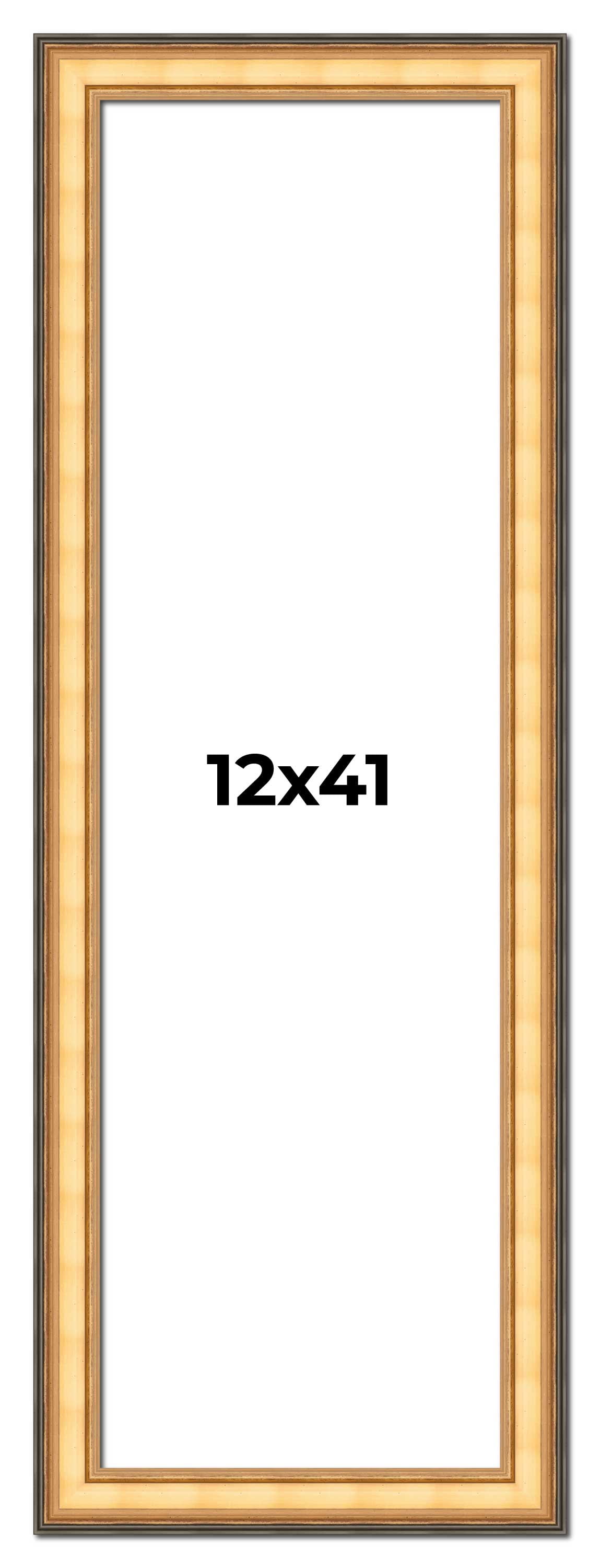 12x41 Frame Gold Plein Aire Solid Wood Picture Frame Width 2 Inches ...