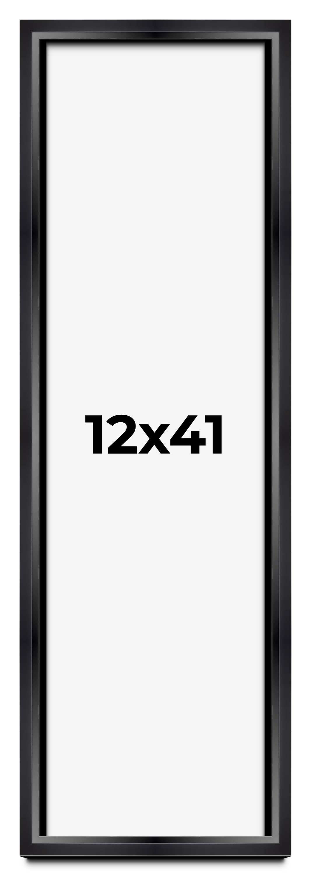 12x41 Shadow Box Frame Black | 1.25 inches Deep Real Wood Contemporary ...