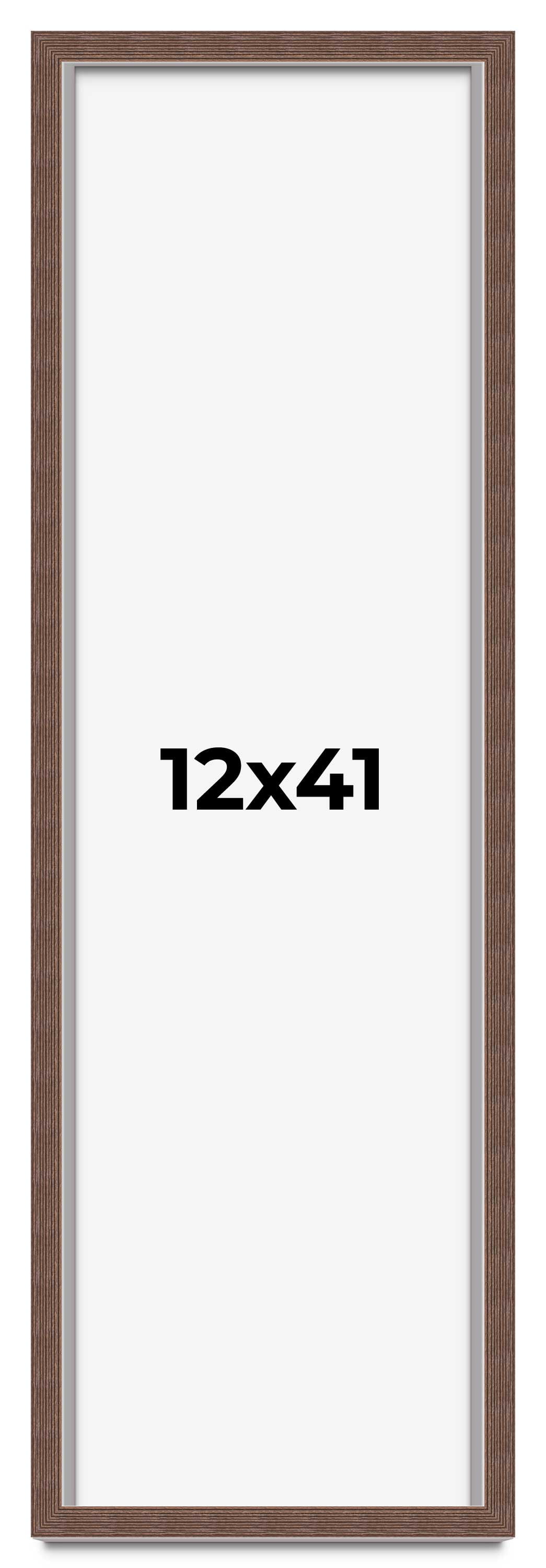 12x41 Shadow Box Frame Brown | 1.125 inches Deep Real Wood Rustic ...