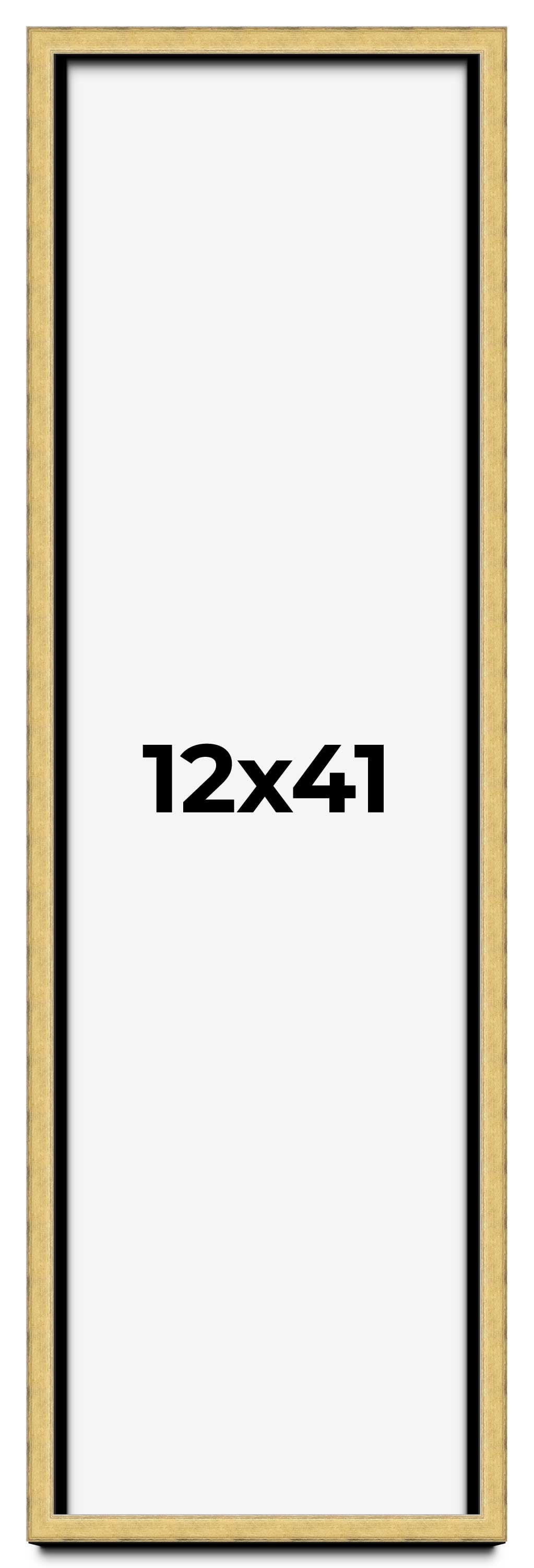 12x41 Shadow Box Frame Gold | 1.375 Inches Deep Real Wood Contemporary ...
