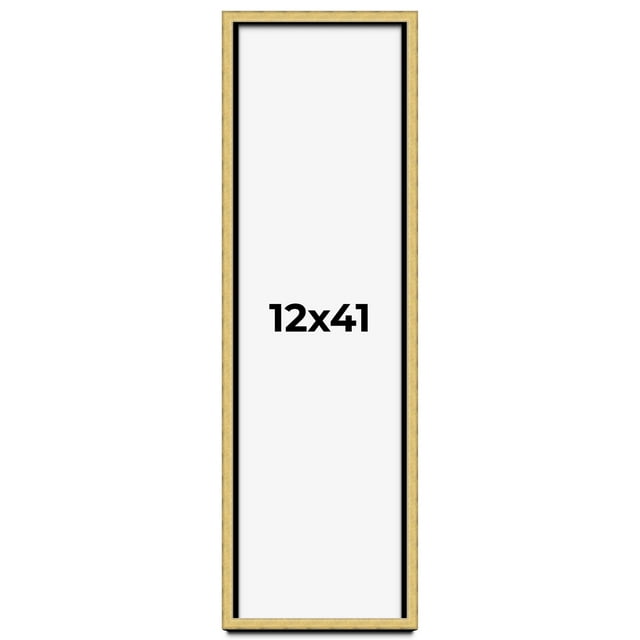 12x41 Shadow Box Frame Gold | 1.375 Inches Deep Real Wood Contemporary ...