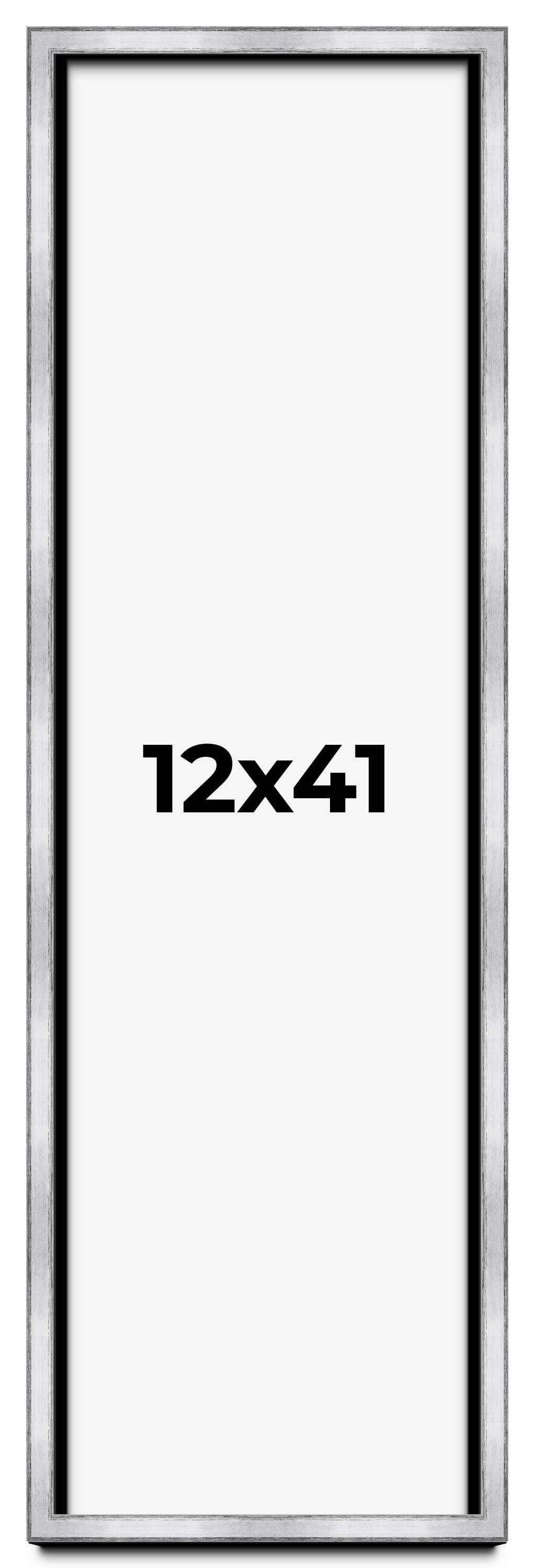 12x41 Shadow Box Frame Silver | 1.375 Inches Deep Real Wood ...
