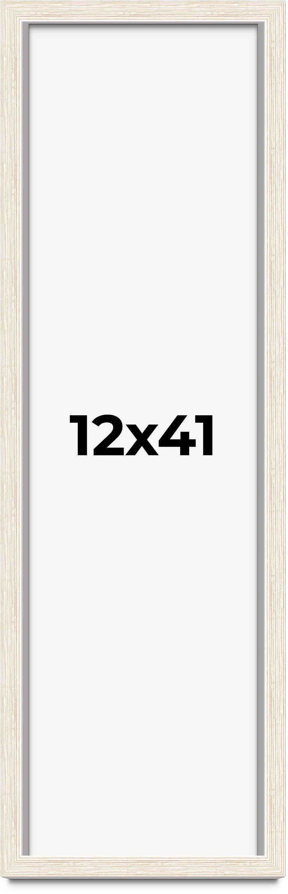 12x41 Shadow Box Frame White | 1.125 Inches Deep Real Wood Rustic ...