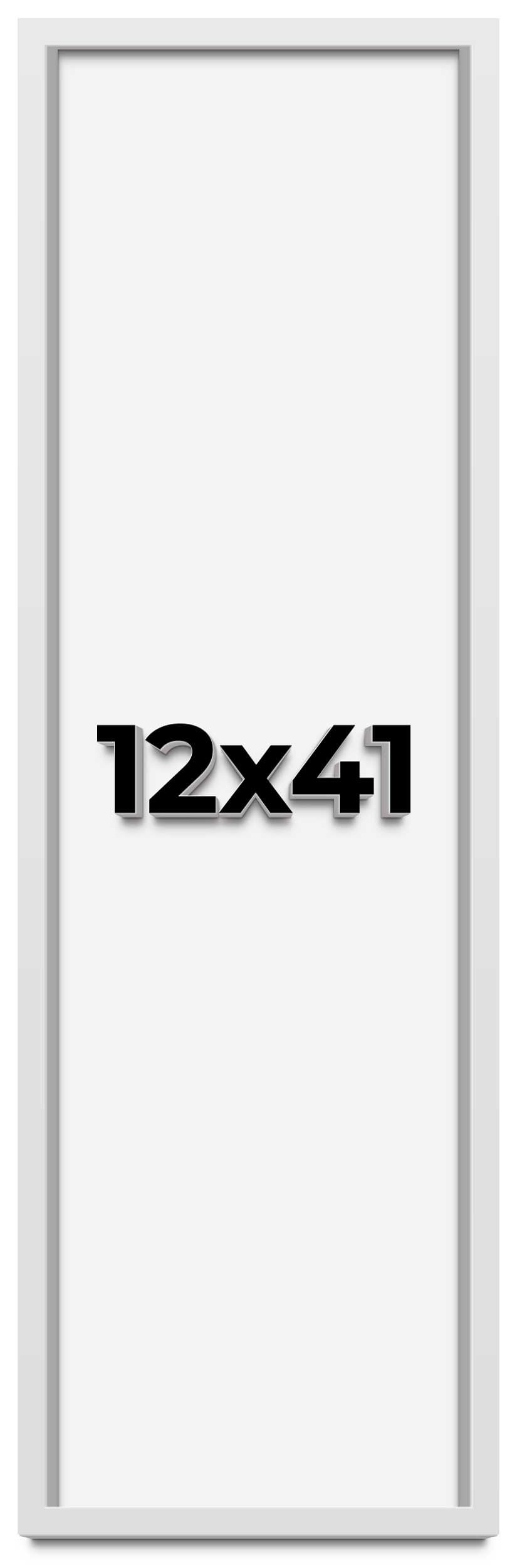 12x41 Shadow Box Frame White | 1 Inches Deep Real Wood Contemporary ...