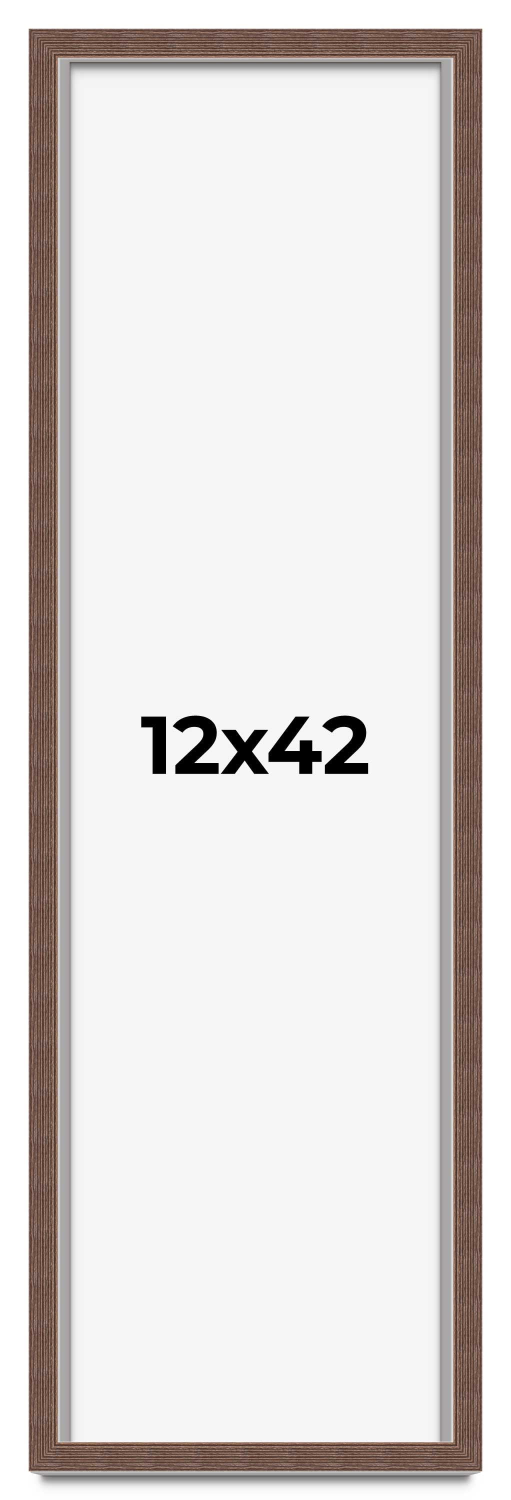 12x42 Shadow Box Frame Brown | 1.125 inches Deep Real Wood Rustic ...