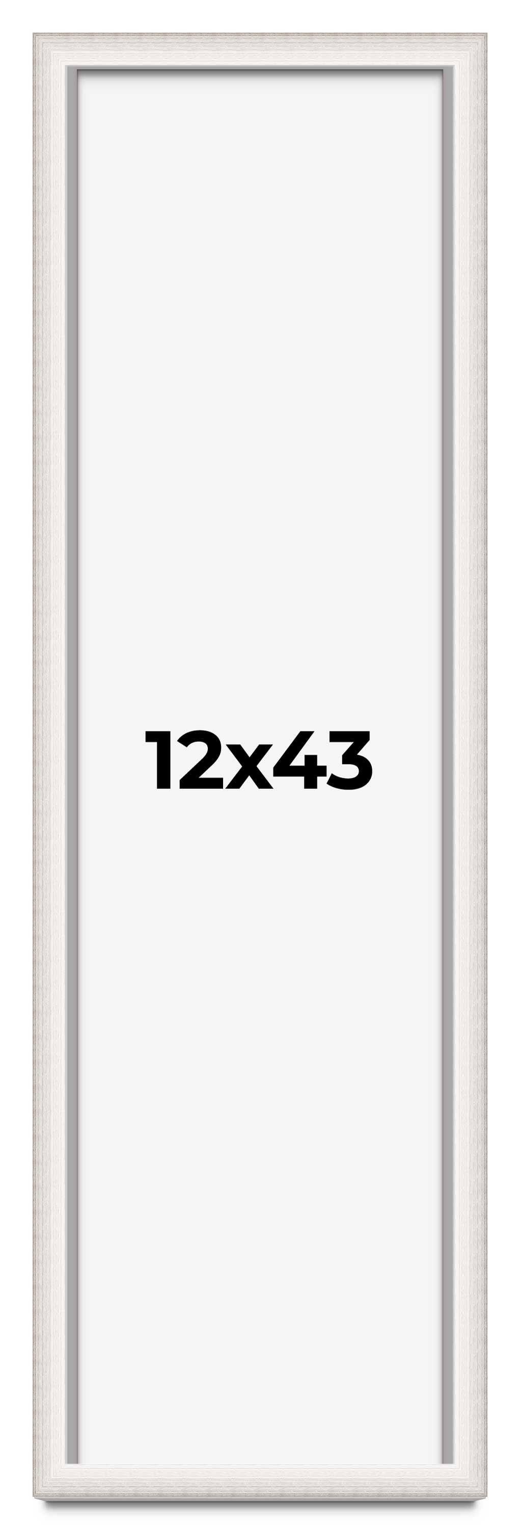 12x43 Shadow Box Silver Brushed Striped Display Frame | 1.625 Inches ...