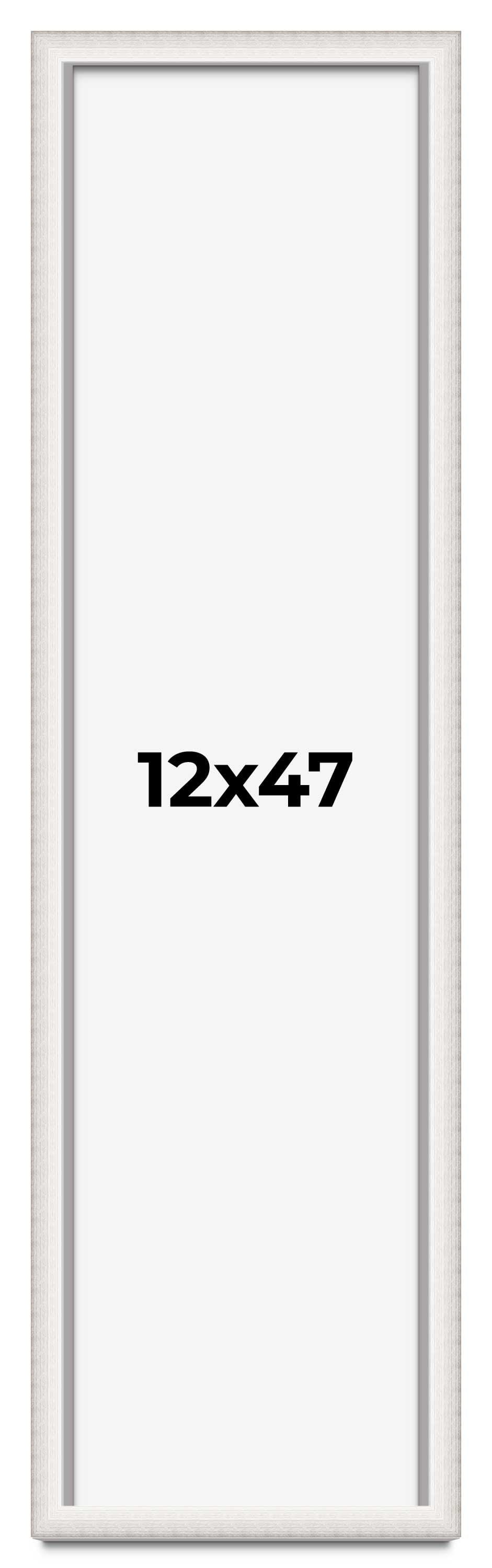 12x47 Shadow Box Silver Brushed Striped Display Frame | 1.625 Inches ...