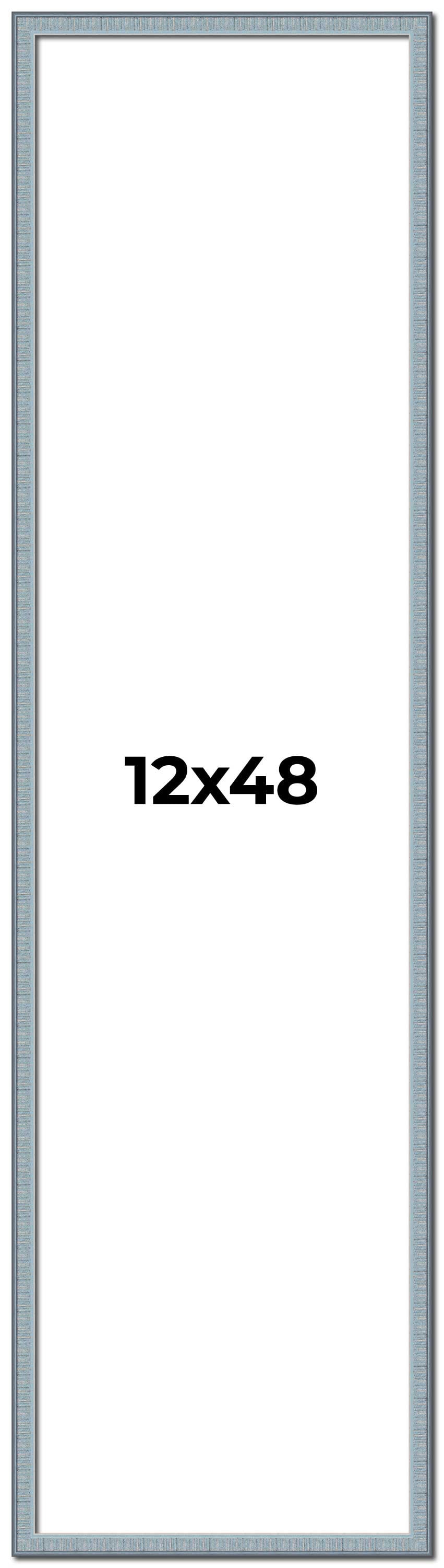 12x48 Frame Blue Scuffed Farm Board Solid Wood Picture Frame Width 0.75 ...