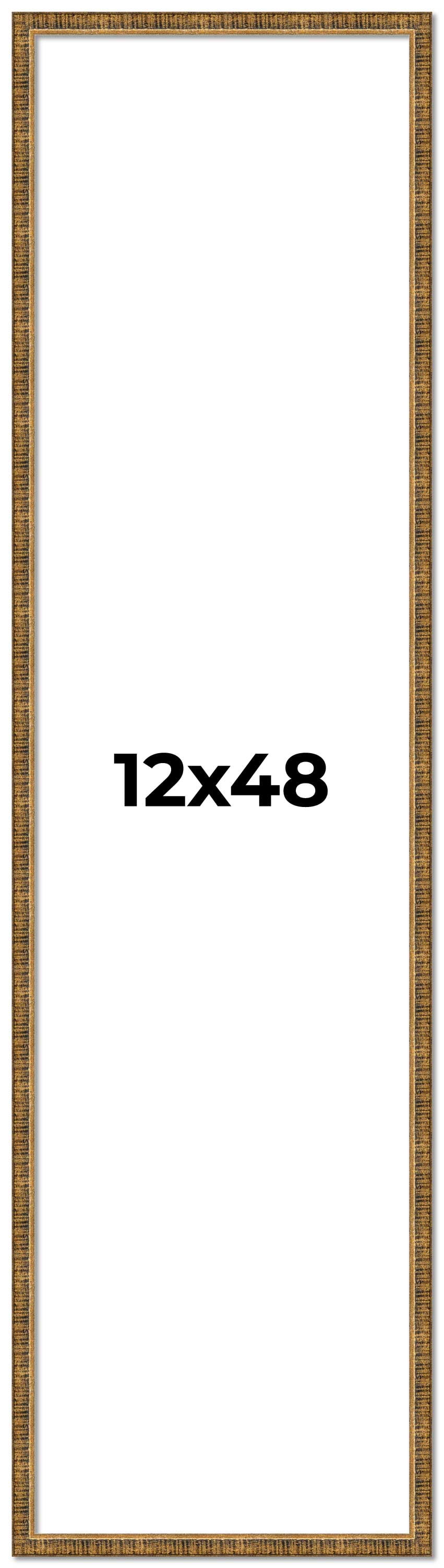 12x48 Frame Gold Kingsley Distressed Solid Wood Picture Frame Width 0. ...