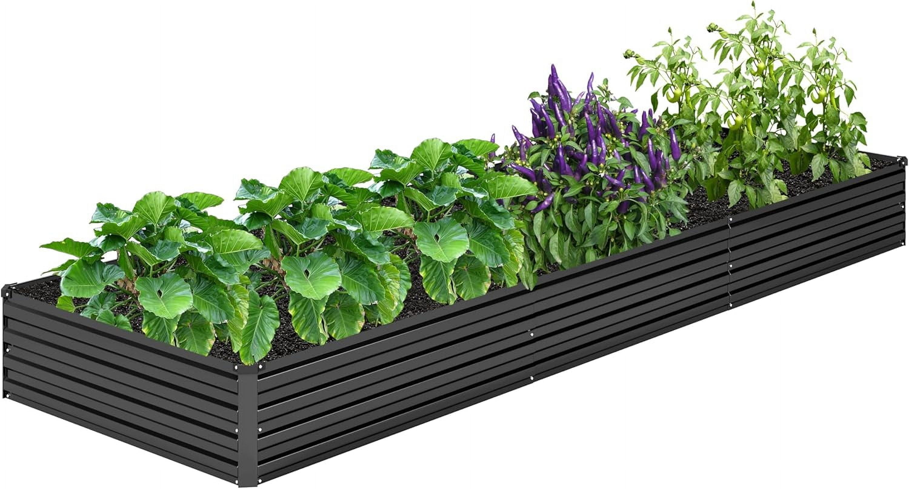 12x4x1FT Galvanized Raised Garden Bed Kit,Vegetable Boxes-Rectangle ...
