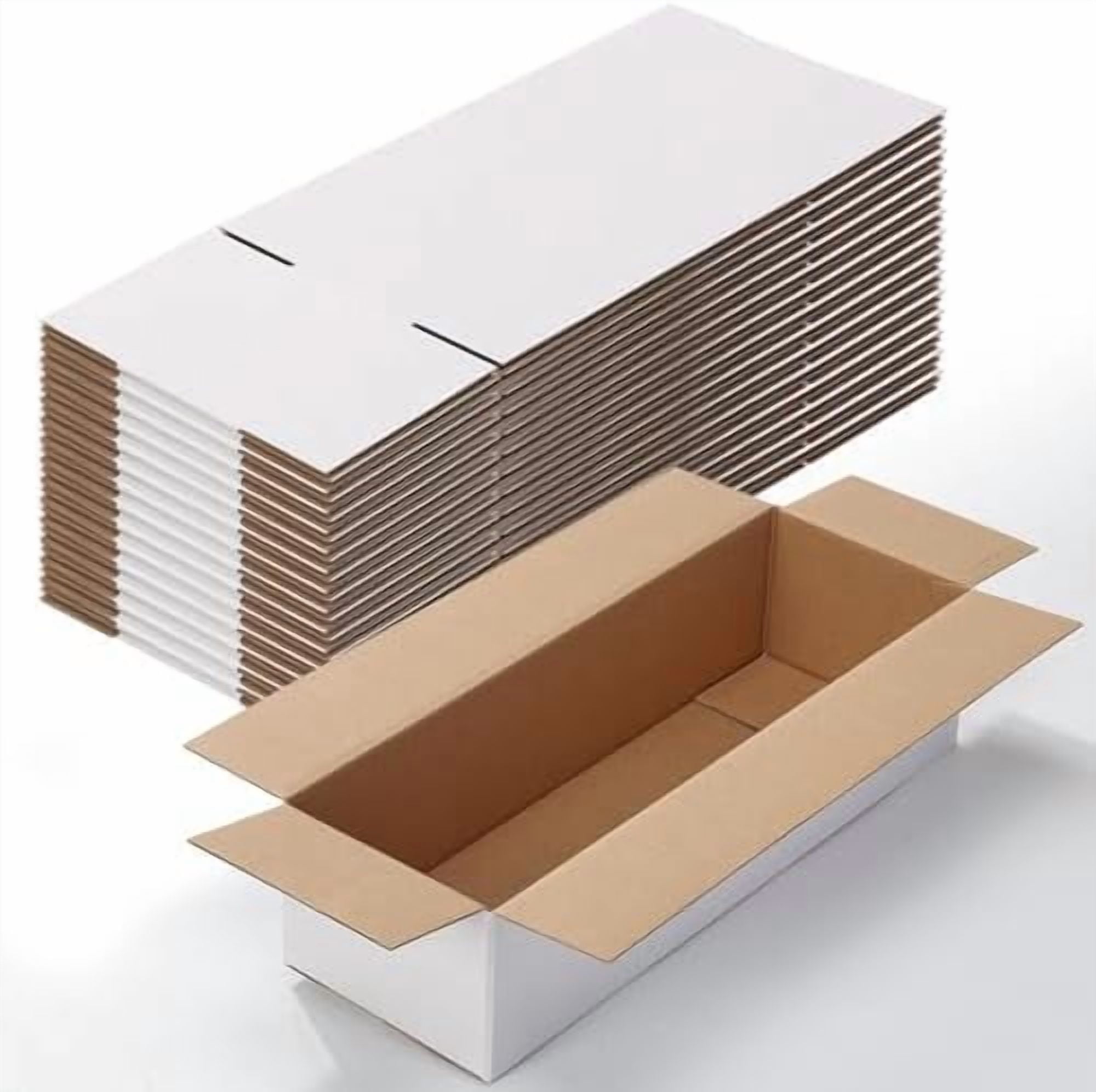 12x4x3 Shipping Boxes Set of 25, White Corrugated Cardboard Box for ...