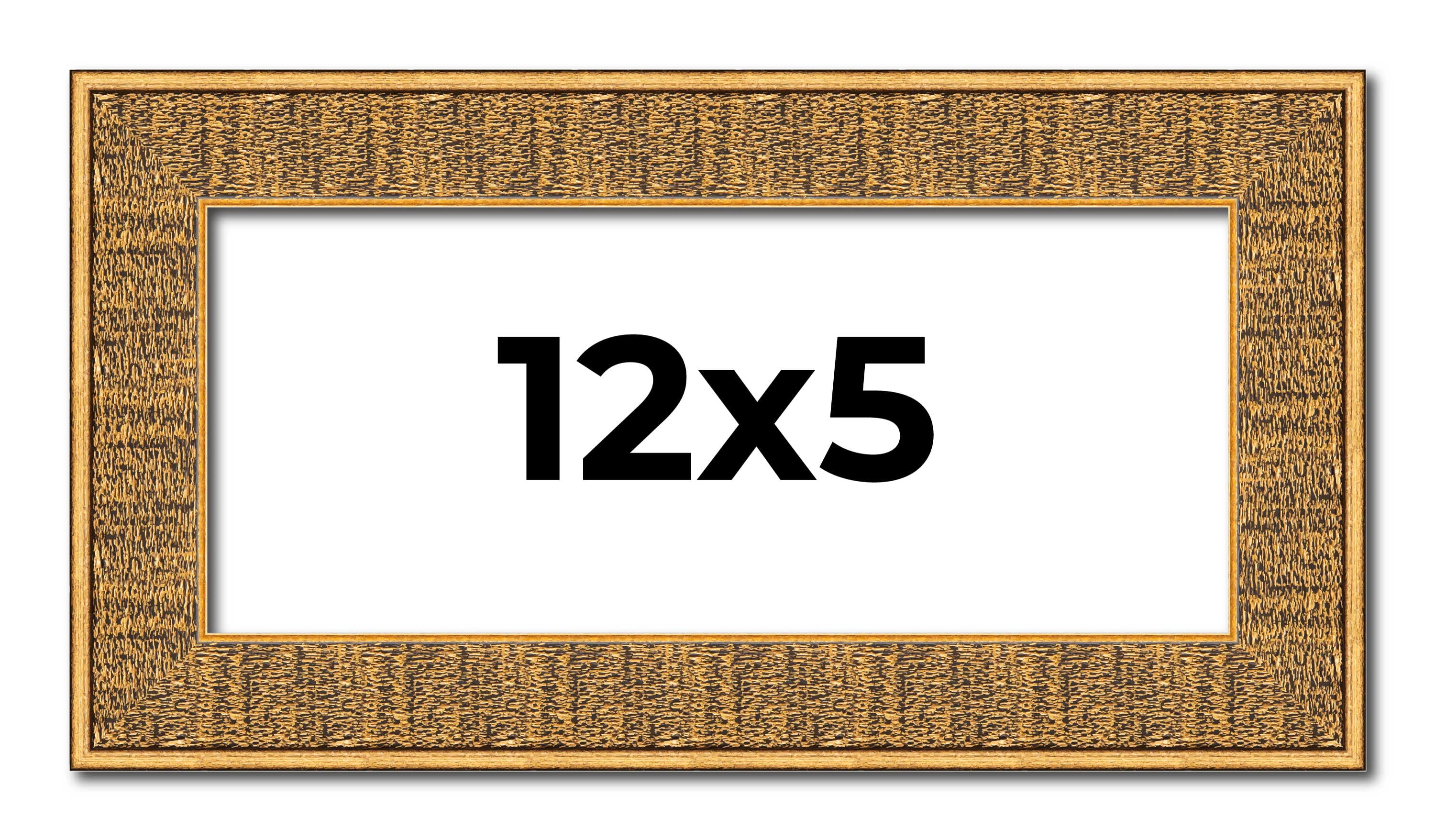 12x5 Frame Black and Gold Distressed Solid Wood Sonoma Picture Frame ...