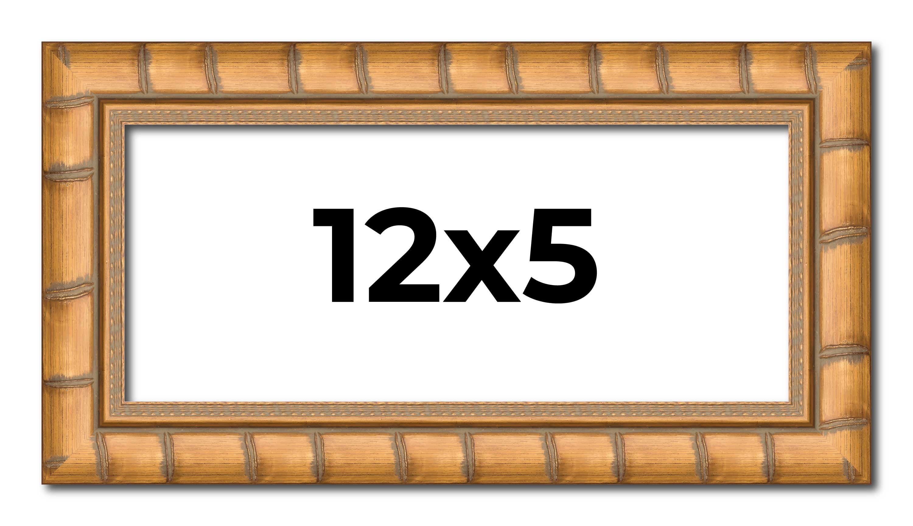 12x5 Frame Gold Real Wood Picture Frame Width 1.5 inches | Interior ...