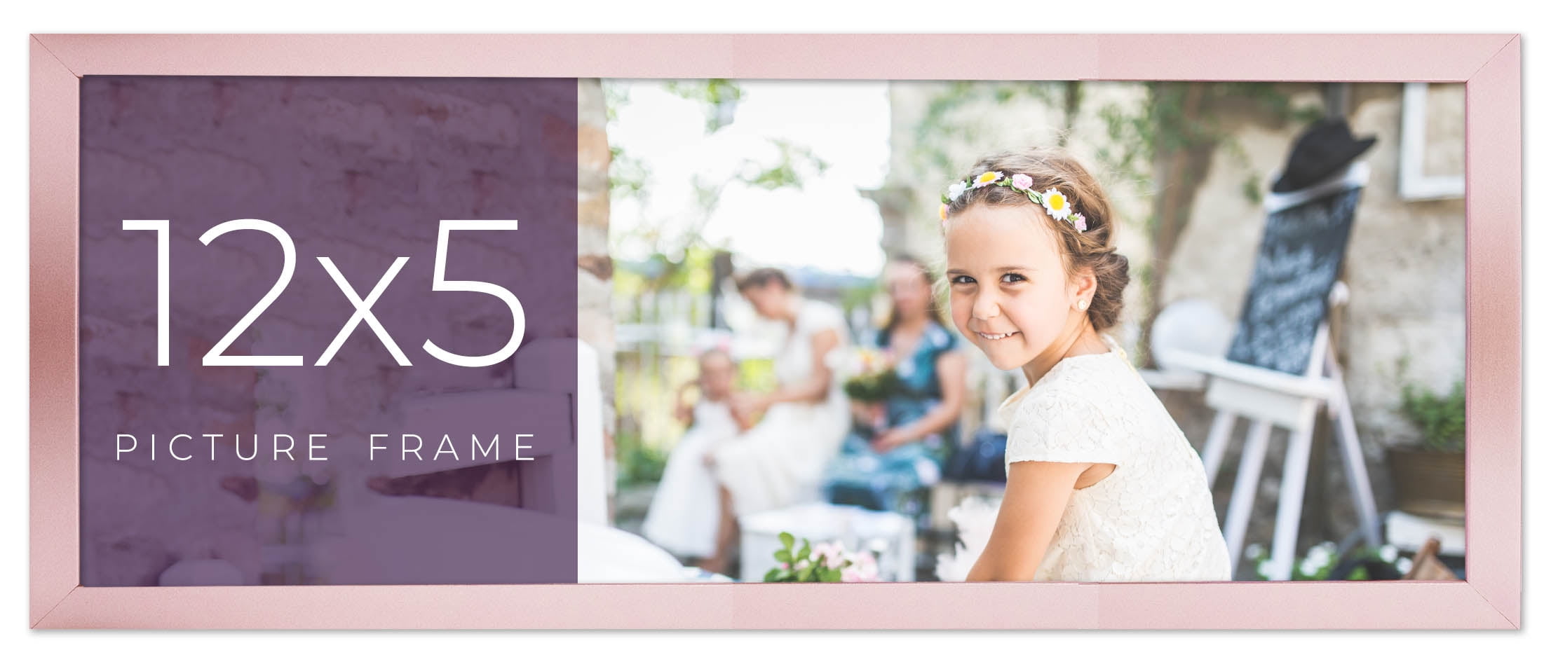 12x5 Frame Pink Real Wood Picture Frame Width 0.75 inches | Interior ...