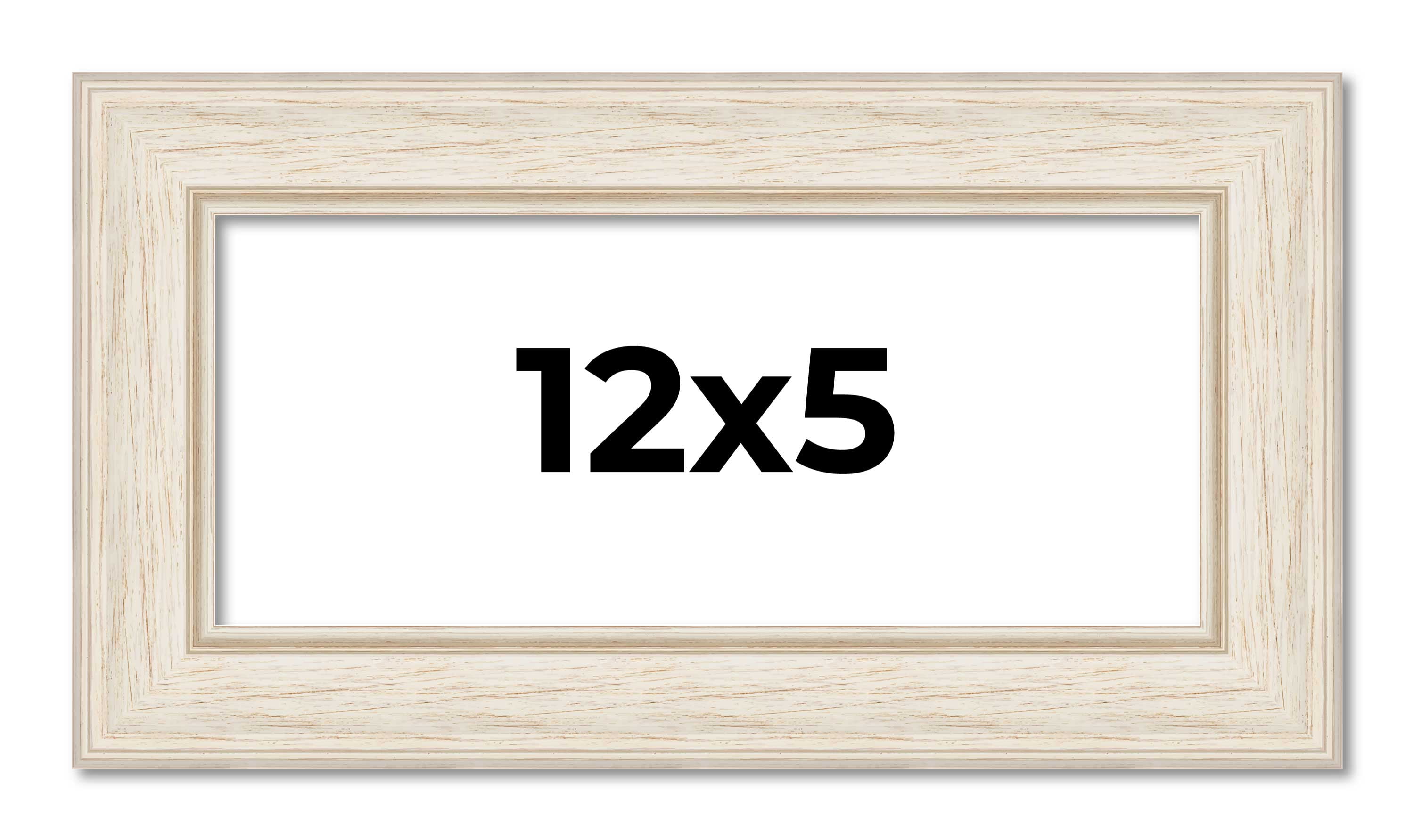 12x5 Frame White Real Wood Picture Frame Width 1.75 inches | Interior ...