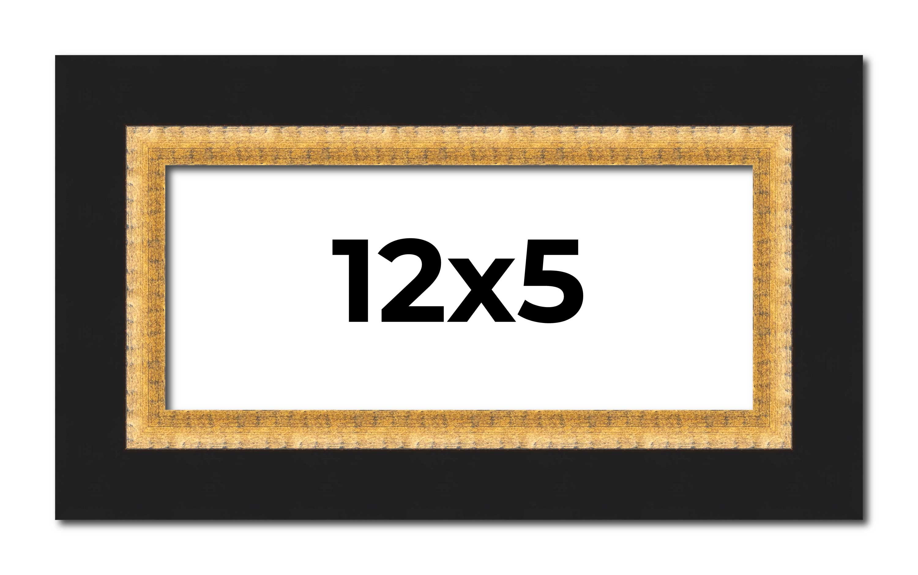 12x5 IN Frame Gold Real Wood Picture Frame Width 2.25 Inches | Interior ...