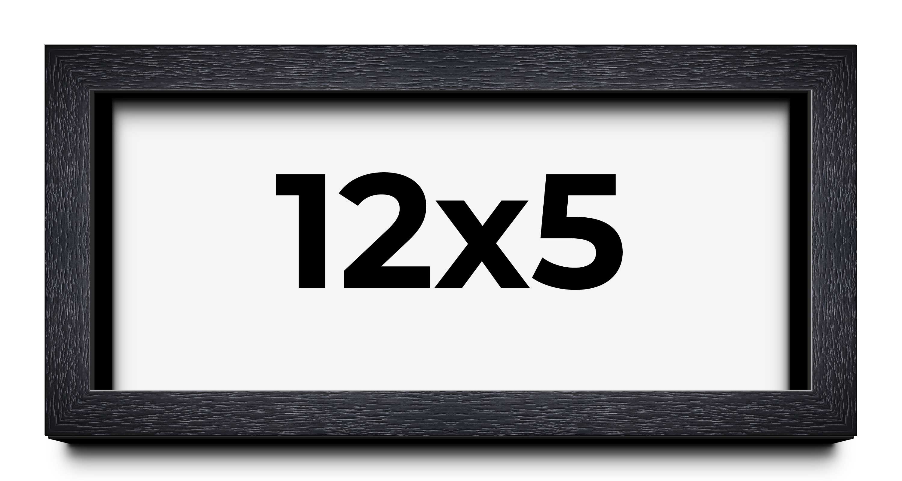 12x5 IN Shadow Box Frame Black | 1 Inches Deep Real Wood Farmhouse ...