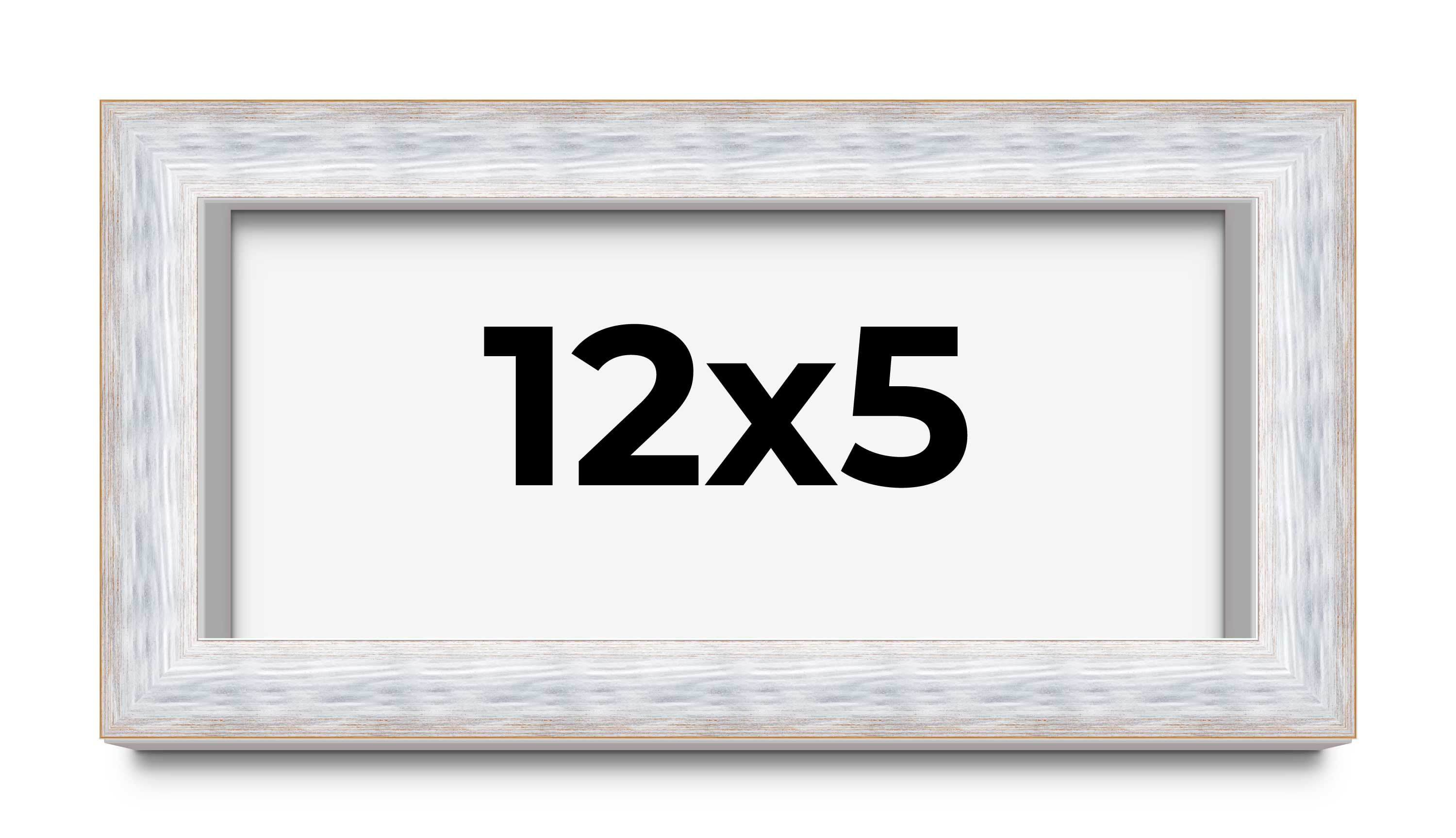 12x5 IN Shadow Box Frame Silver | 1.625 Inches Deep Real Wood ...