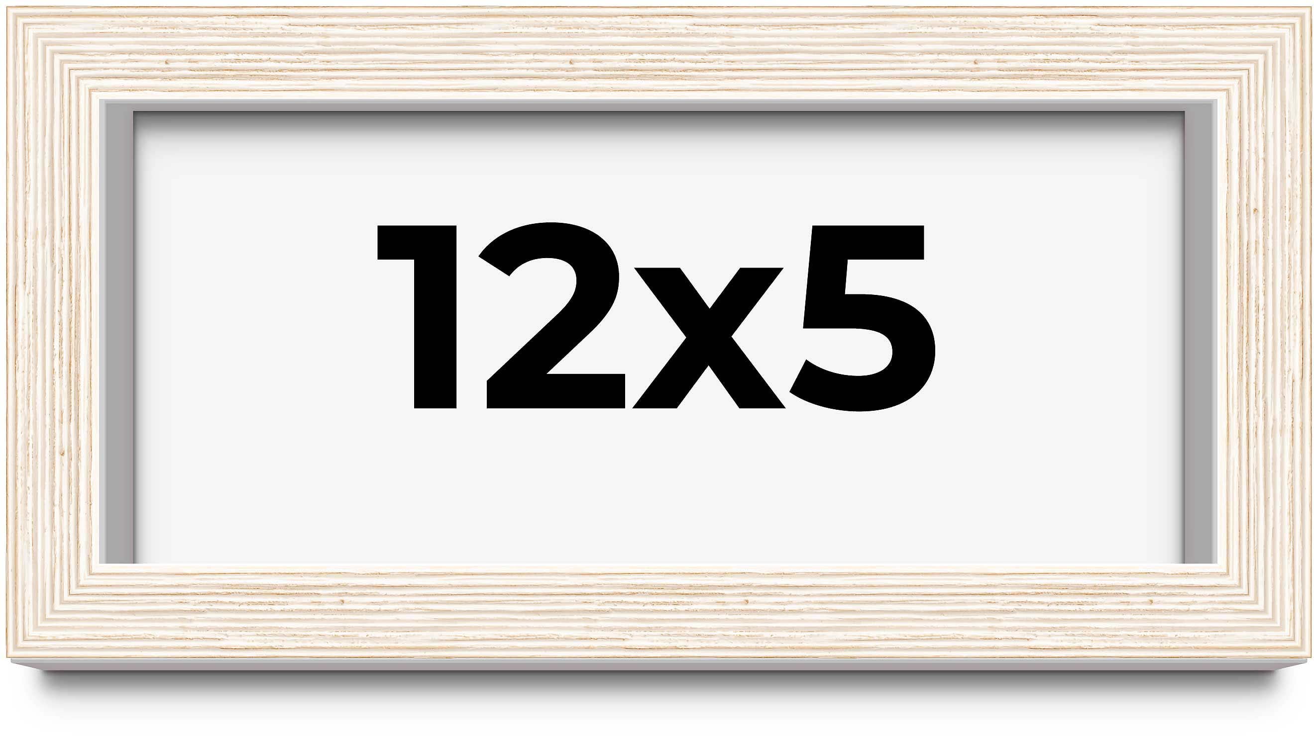 12x5 IN Shadow Box Frame White | 1.125 Inches Deep Real Wood Rustic ...