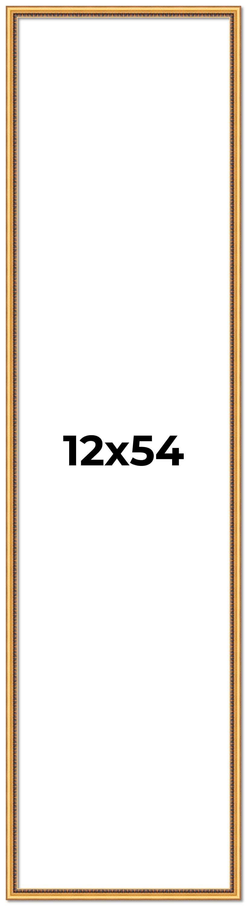 12x54 Frame Beaded Gold Solid Wood Picture Frame | 0.75 Inches Moulding ...