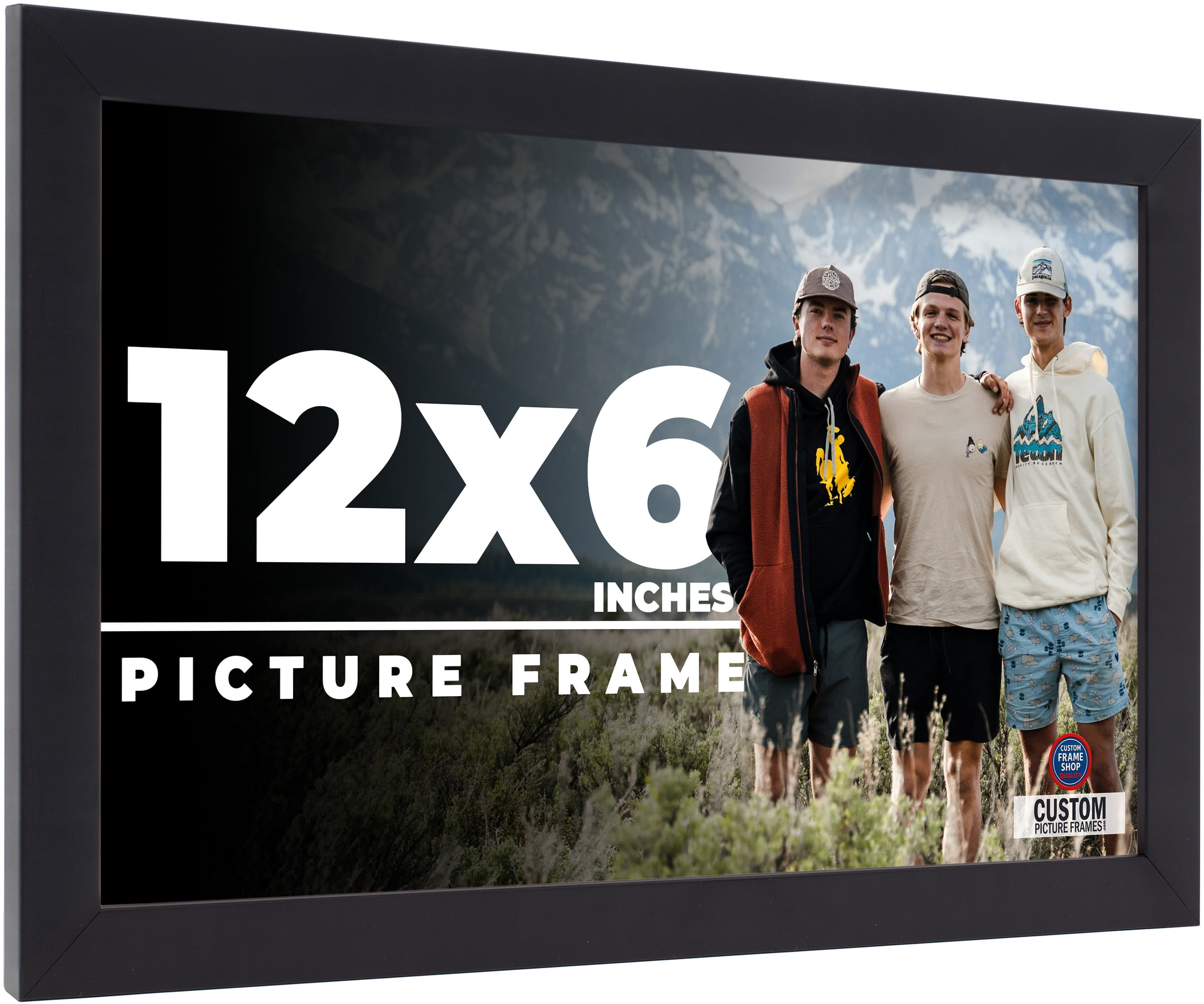 12x6 Frame Black Real Wood Picture Frame Width 0.75 inches | Interior ...