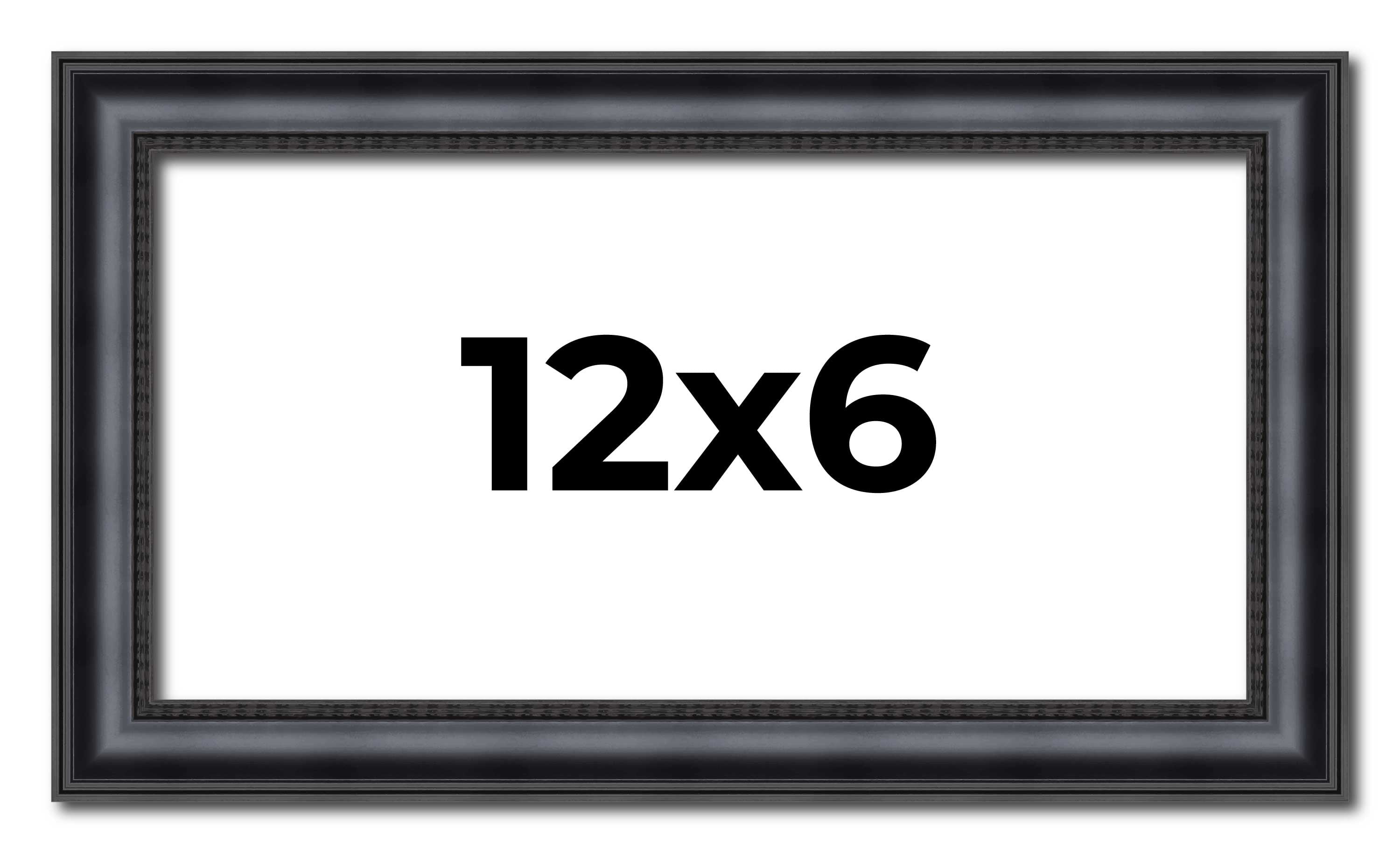 12x6 Frame Black Real Wood Picture Frame Width 1.25 inches | Interior ...