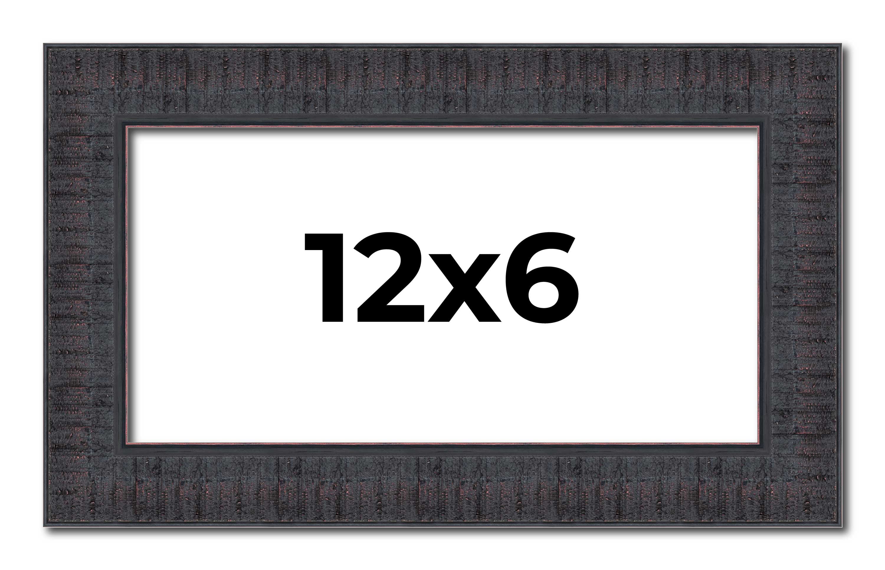 12x6 Frame Brown Rustic Solid Wood Picture Frame 1.5 Inches Wide ...