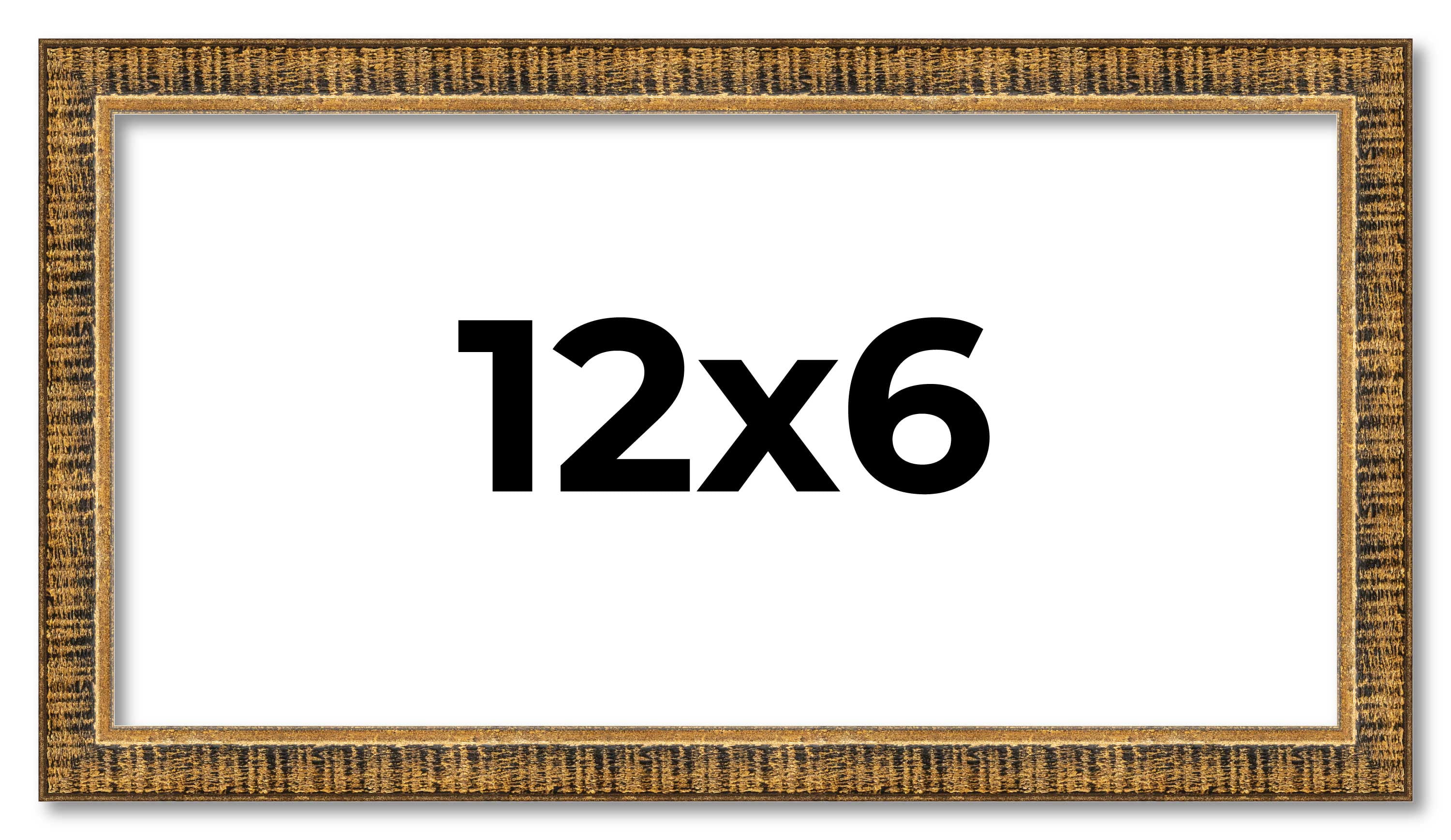 12x6 Frame Gold Solid Wood Picture Frame - Complete Modern Photo Frame ...
