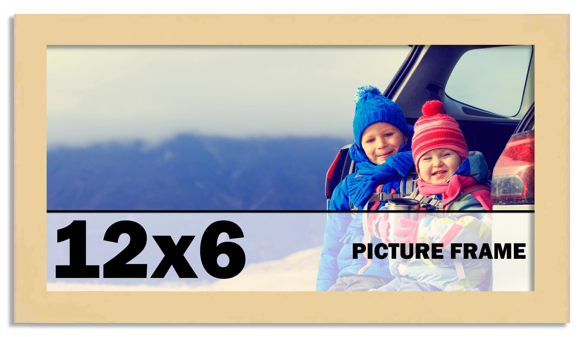 12x6 Frame Natural Brown Picture Frame - Complete Modern Photo Frame ...