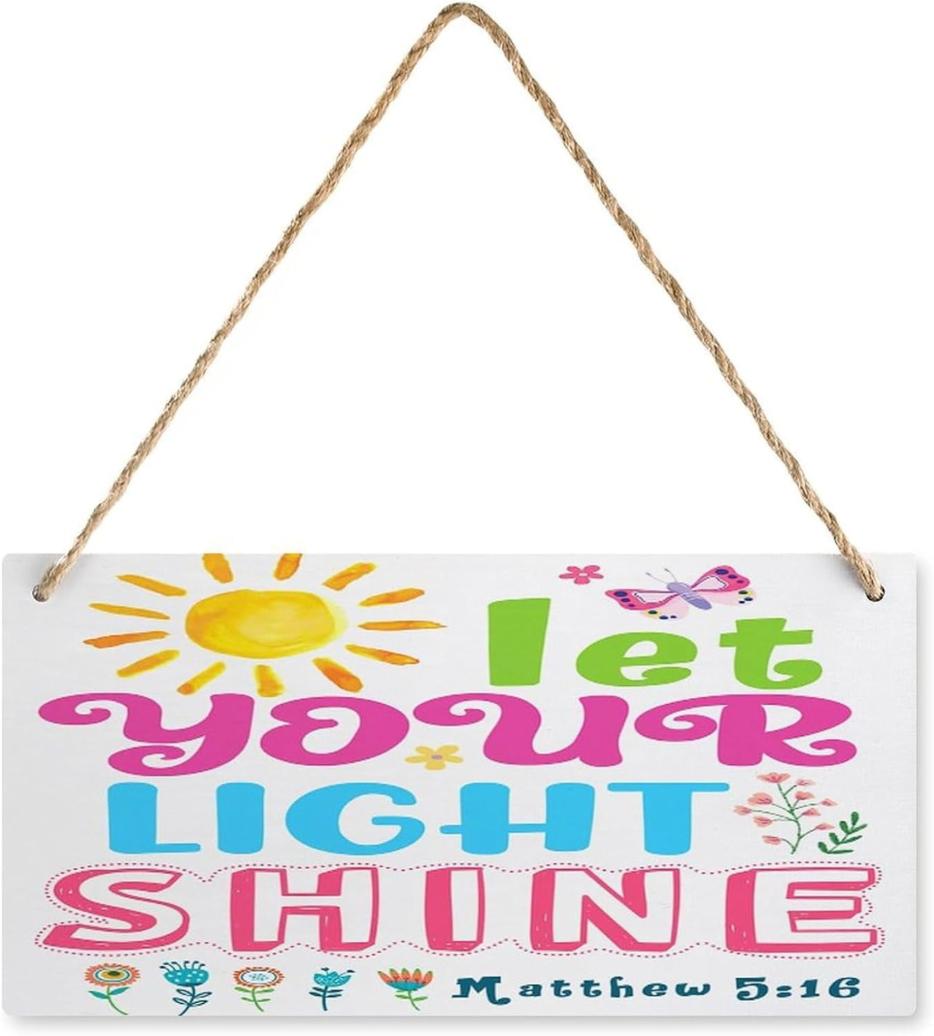 12x6 Inch Christian Inspirational Decor Gifts For Kids,Let Your Light ...