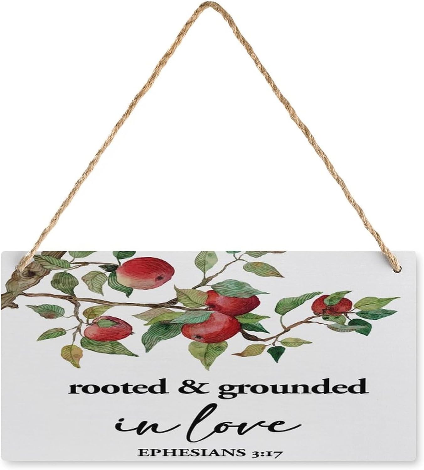12x6 Inch Christian Sign Rooted And Grounded Bible Verse Wooden Hanging ...