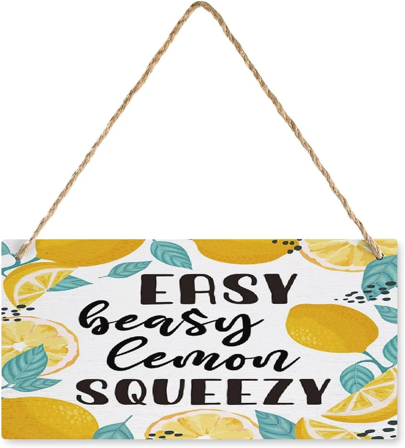 12x6 Inch Funny Lemon Decor Wood Sign Easy Peasy Lemon Squeezy Hanging ...