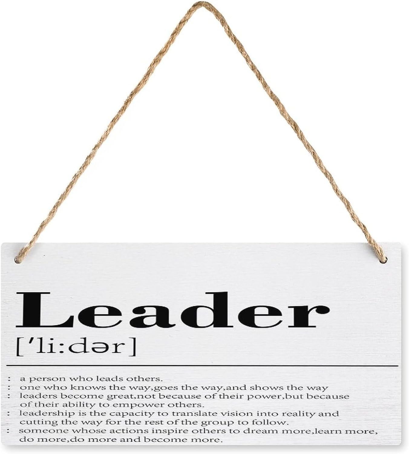 12x6 Inch Gift For Boss,Leader Definition Hanging Rustic Family Signs ...