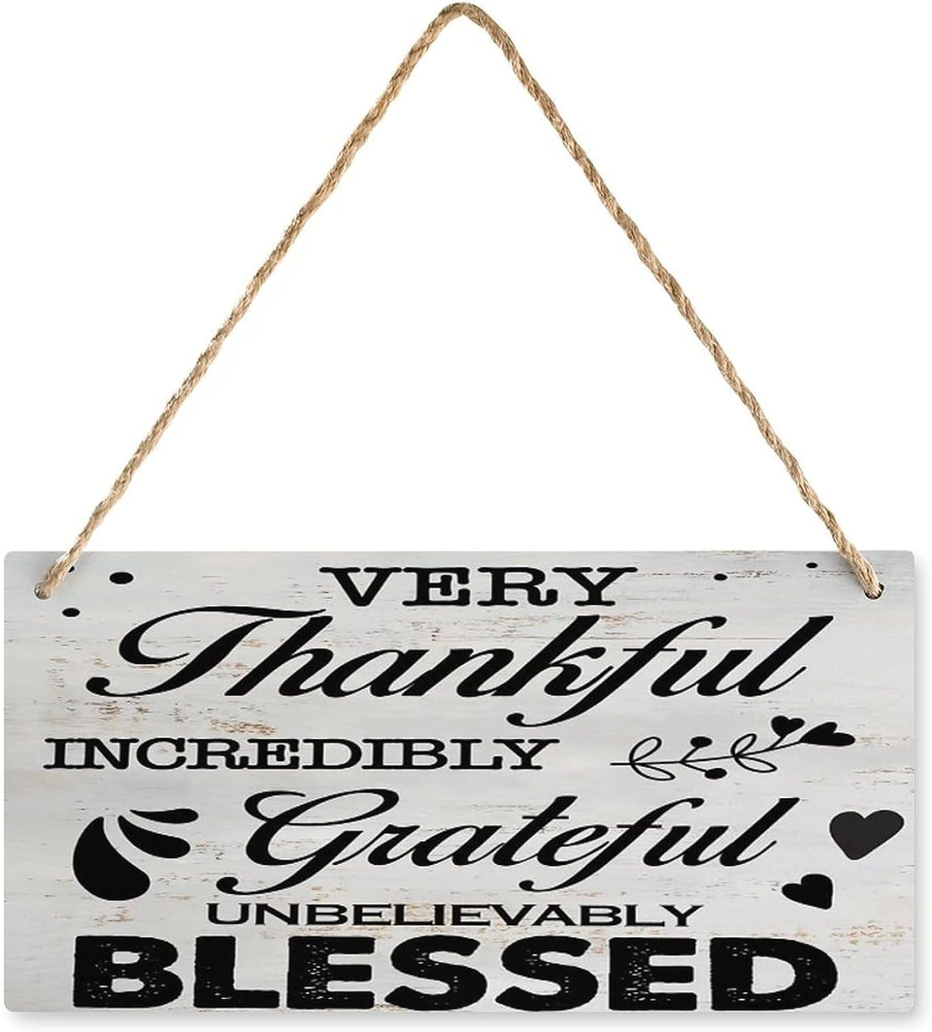 12x6 Inch Rustic Thankful Grateful Wood Sign Thankful Grateful Blessed ...