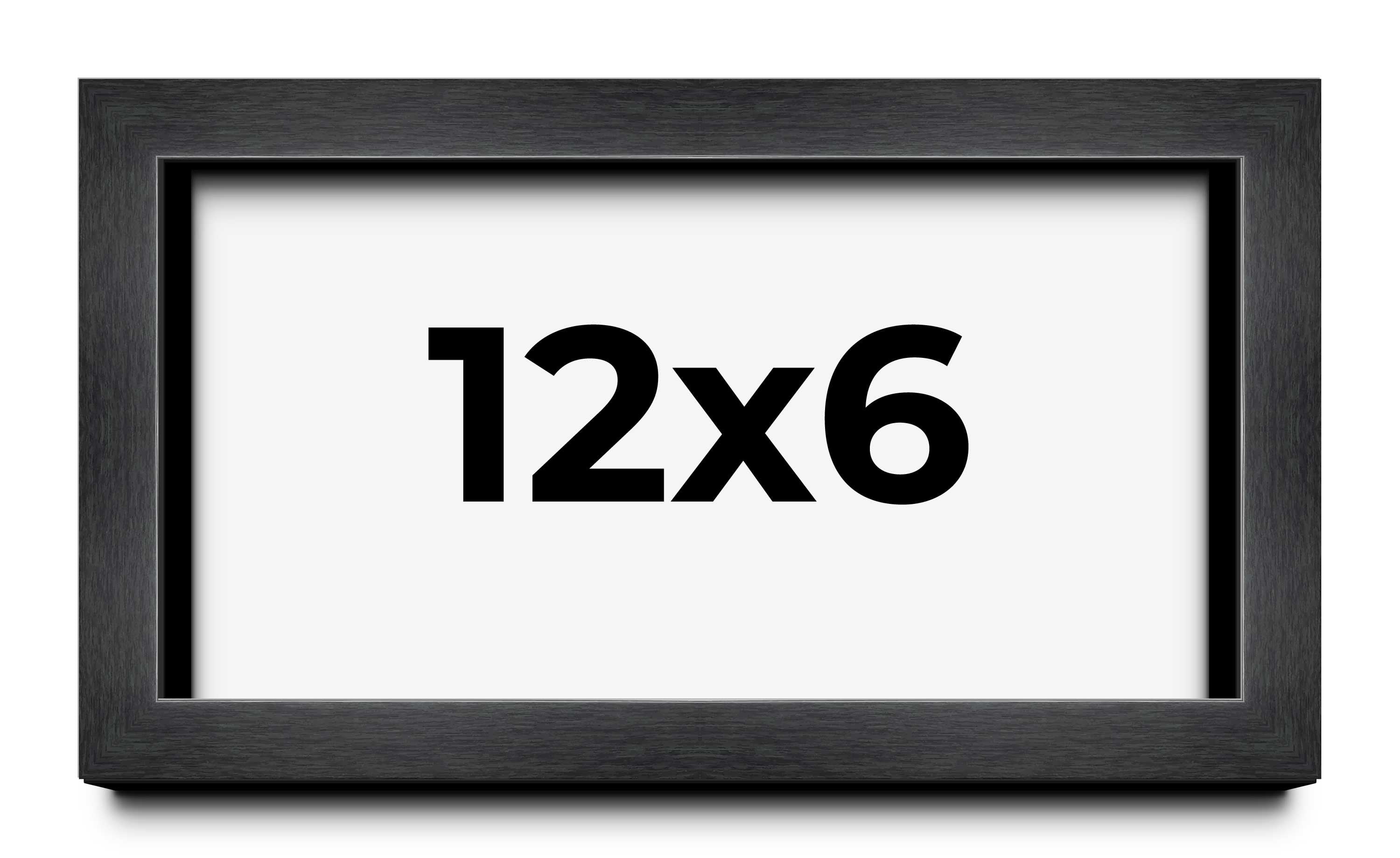 12x6 Shadow Box Frame Grey Charcoal Black | 0.875 Inches Deep | Wood ...
