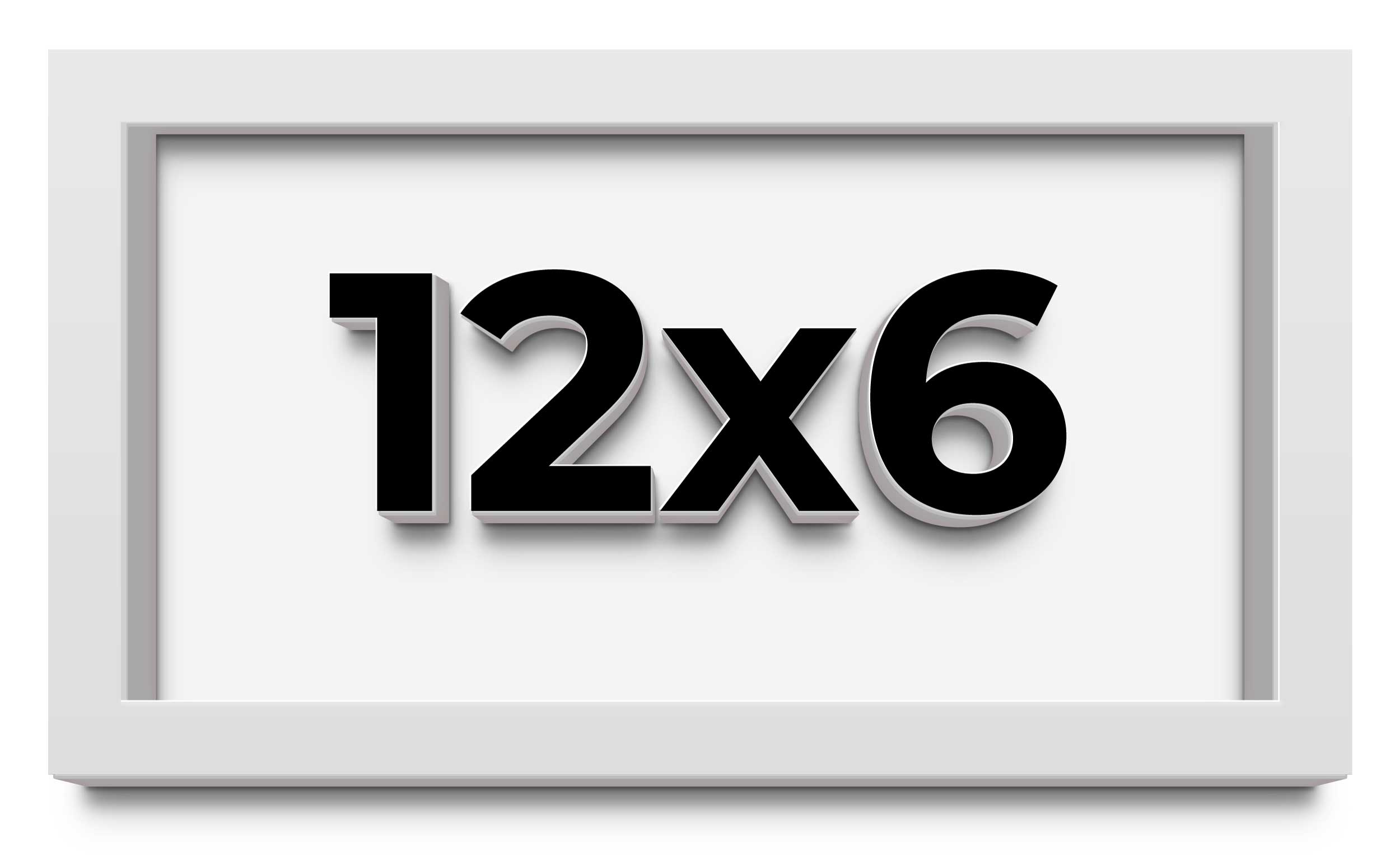 12x6 Shadow Box Frame White | 1 Inches Deep Real Wood Contemporary ...