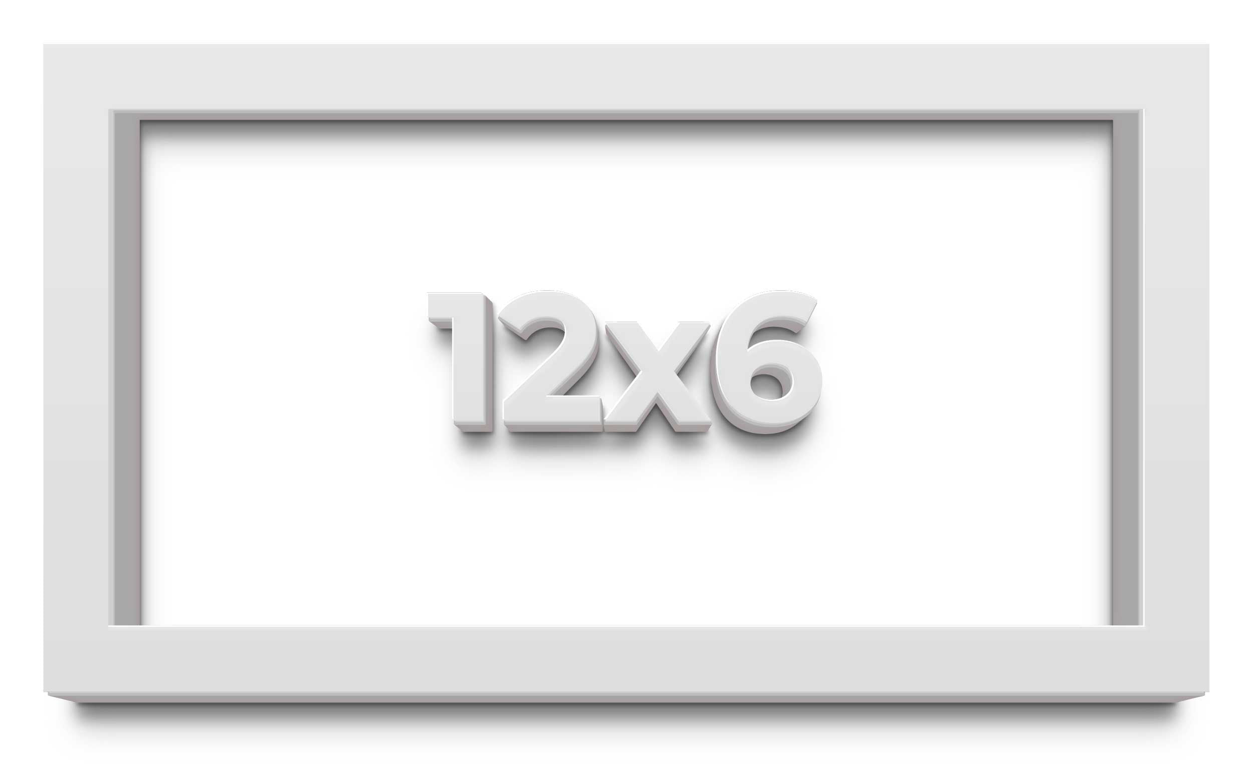 12x6 Shadow Box Frame White | 2 Inches Deep Real Wood Contemporary ...