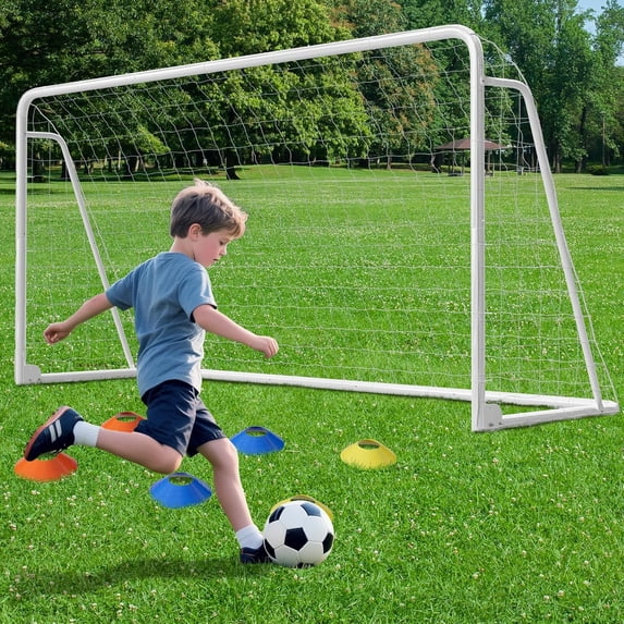 12x6ft Soccer Goals, Foldable Steel Full Size Soccer Goal for Backyard ...