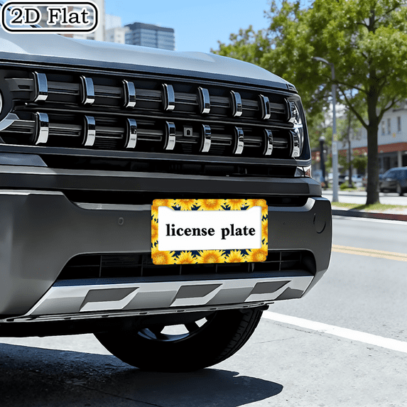12x6inchMetal License Plate Frame Elegant Sunflower Design for North ...