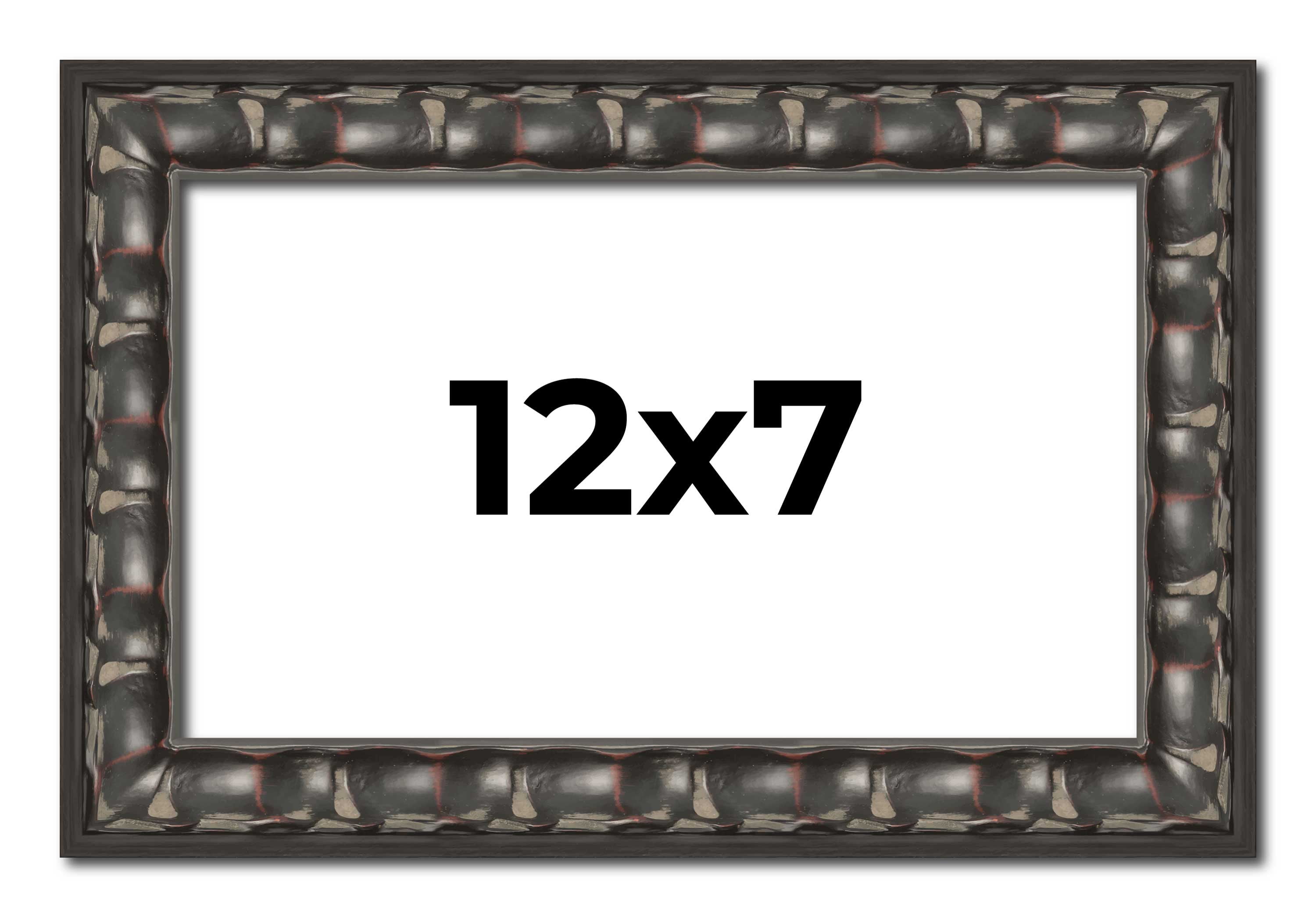 12x7 Frame Black-Brown Medieval Solid Wood Picture Frame | 1.5 Inch ...