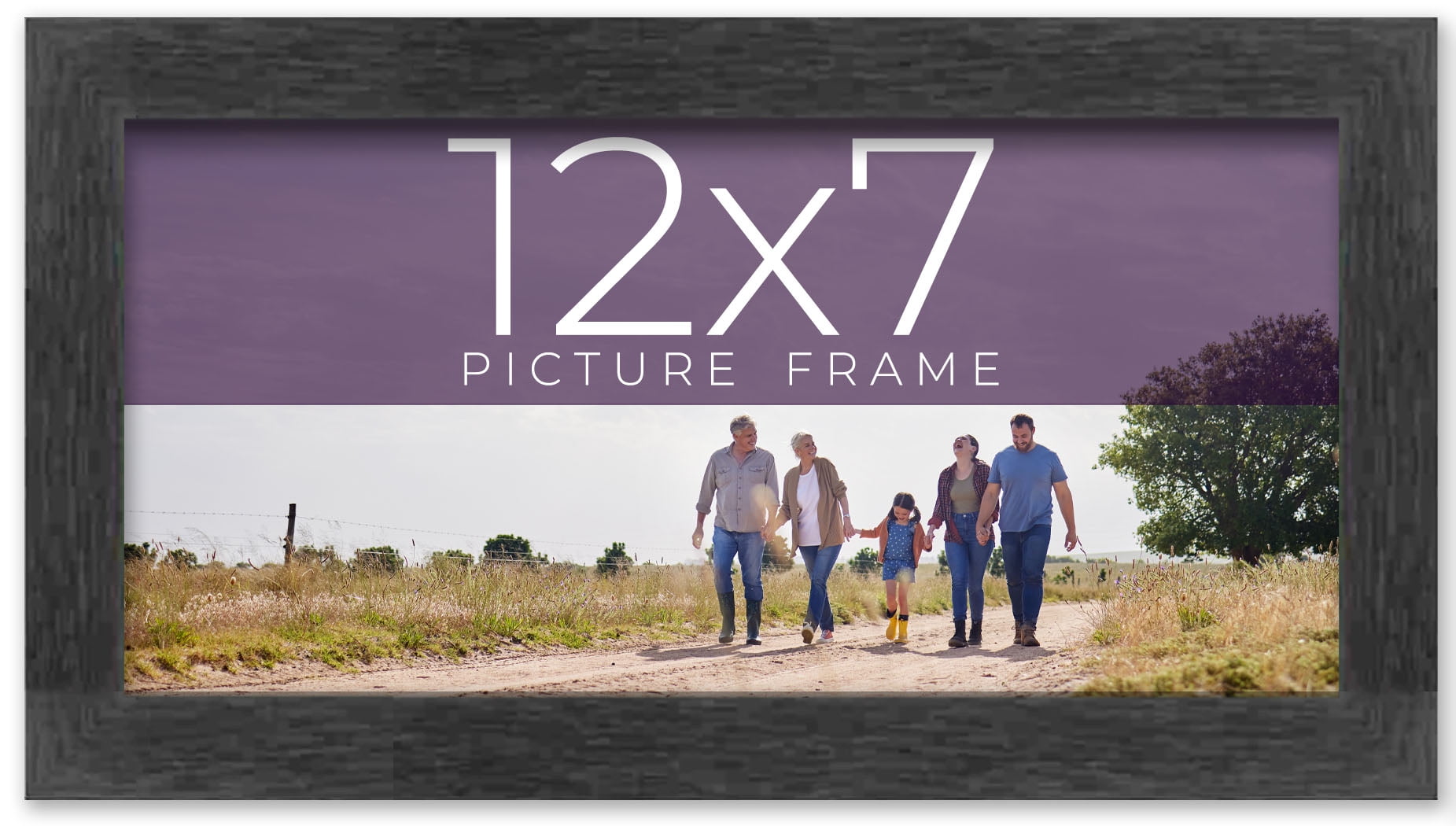 12x7 Frame Black Real Wood Picture Frame Width 0.75 inches | Interior ...