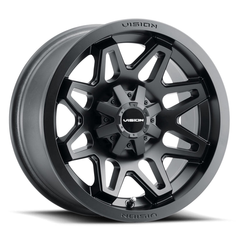 12x7 Vision 416 Se7en Matte Black UTV Wheel 4x137 (2.5mm) - Walmart.com