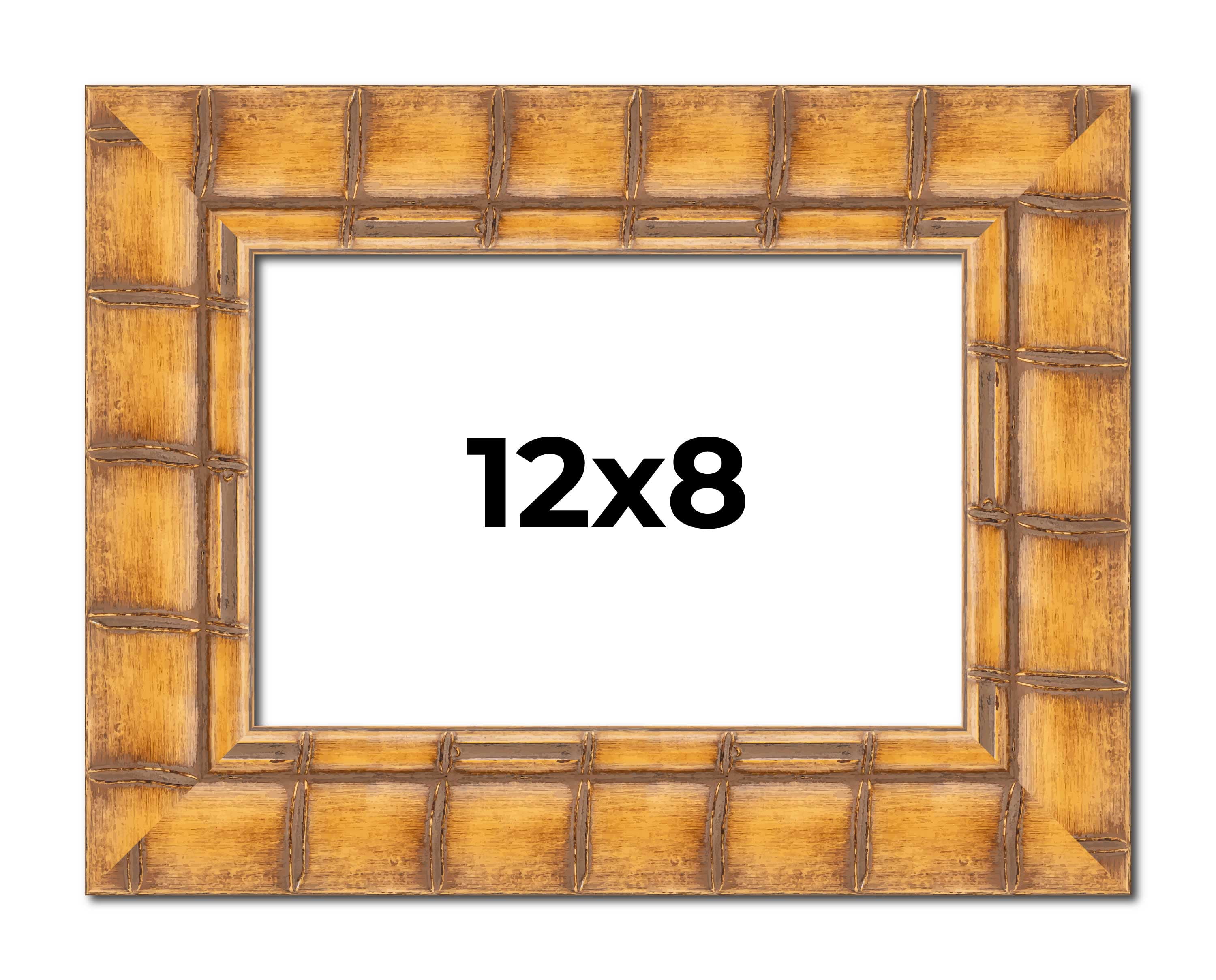 12x8 Frame Beige Real Wood Picture Frame Width 3 inches | Interior Frame Depth 0.5 inches ...