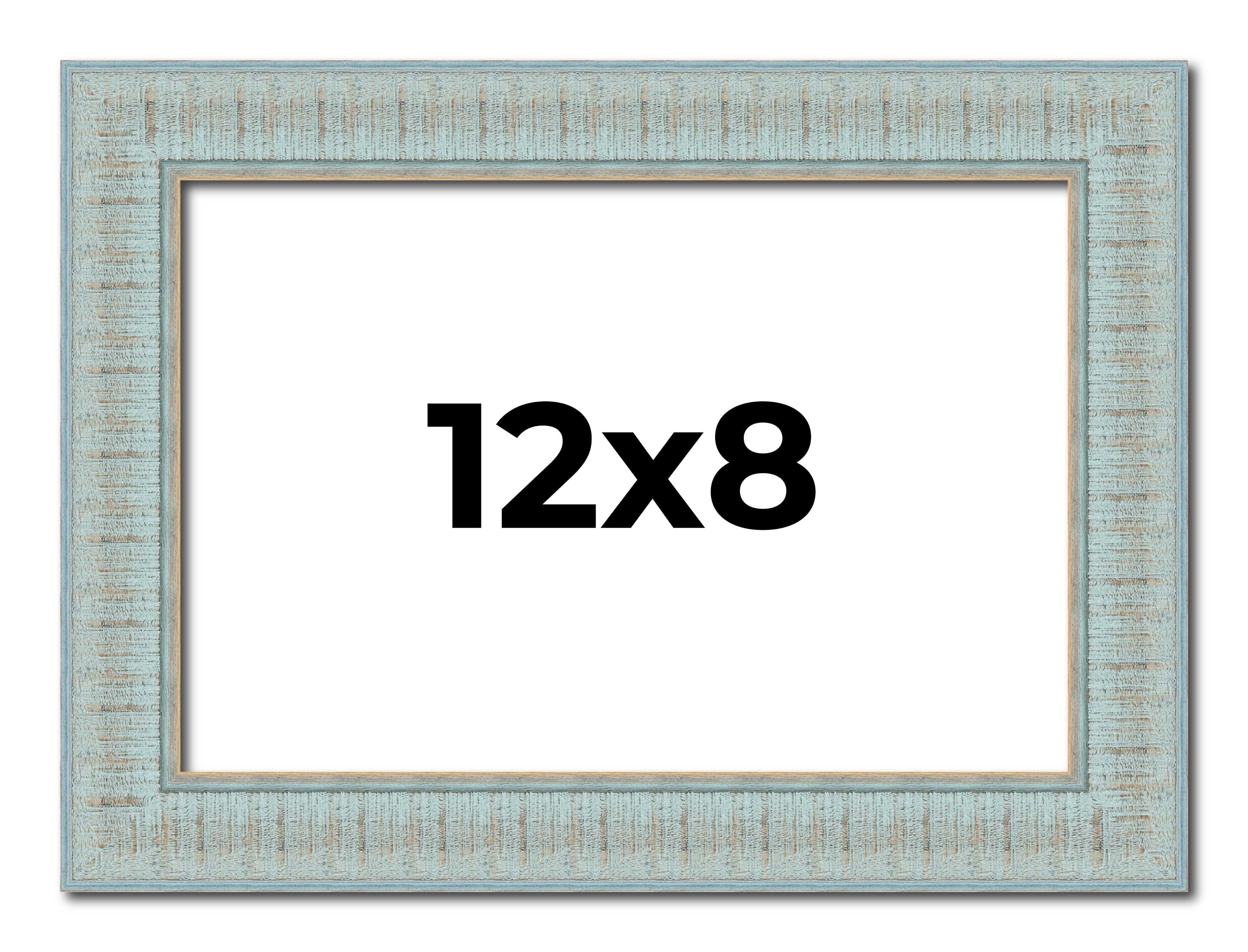 12x8 Frame Blue Teal Distressed Solid Wood Picture Frame | 1.625 Inch ...