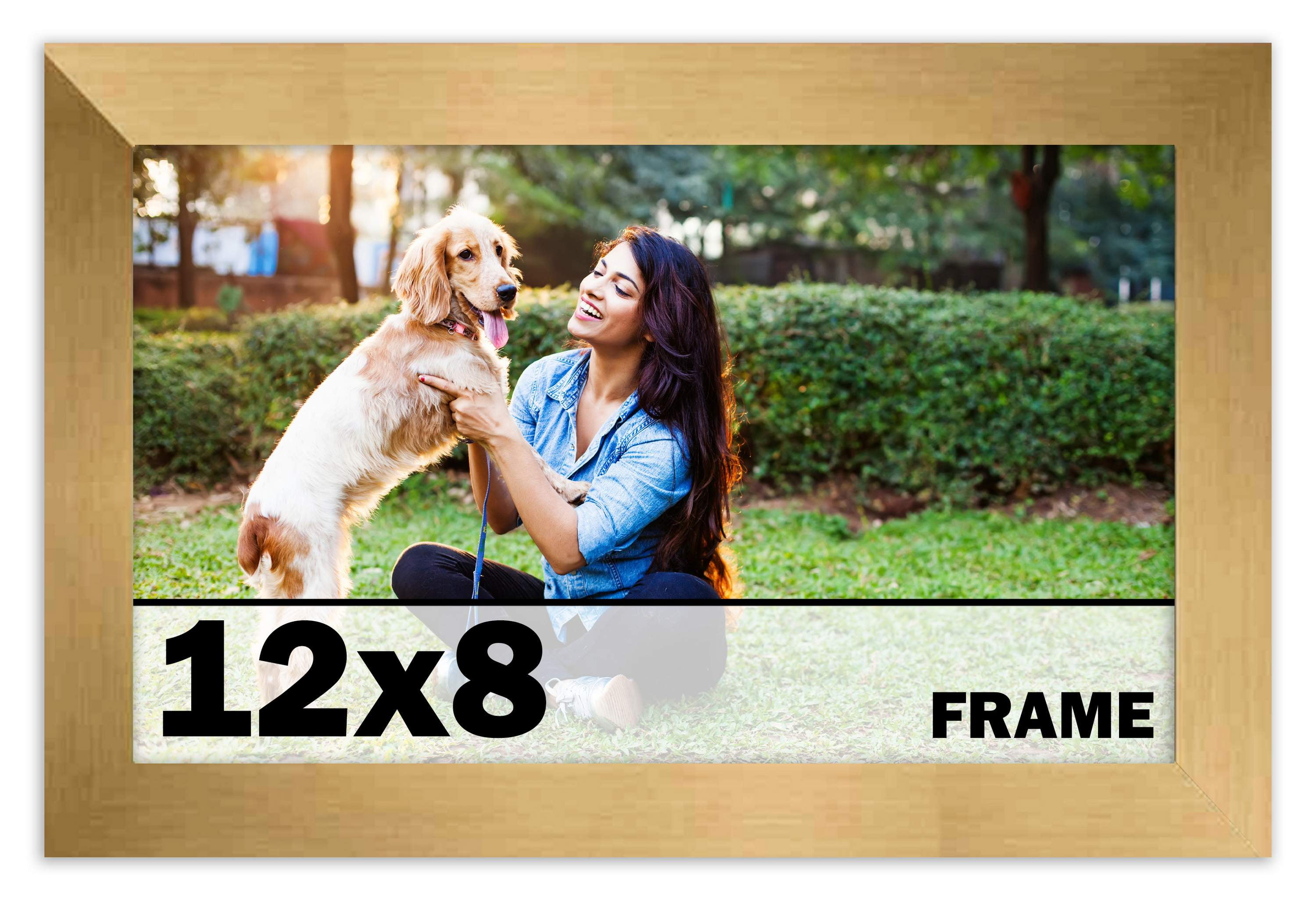 12x8 Frame Gold Bronze Modern Solid Wood Picture Frame | 0.75 Inch ...